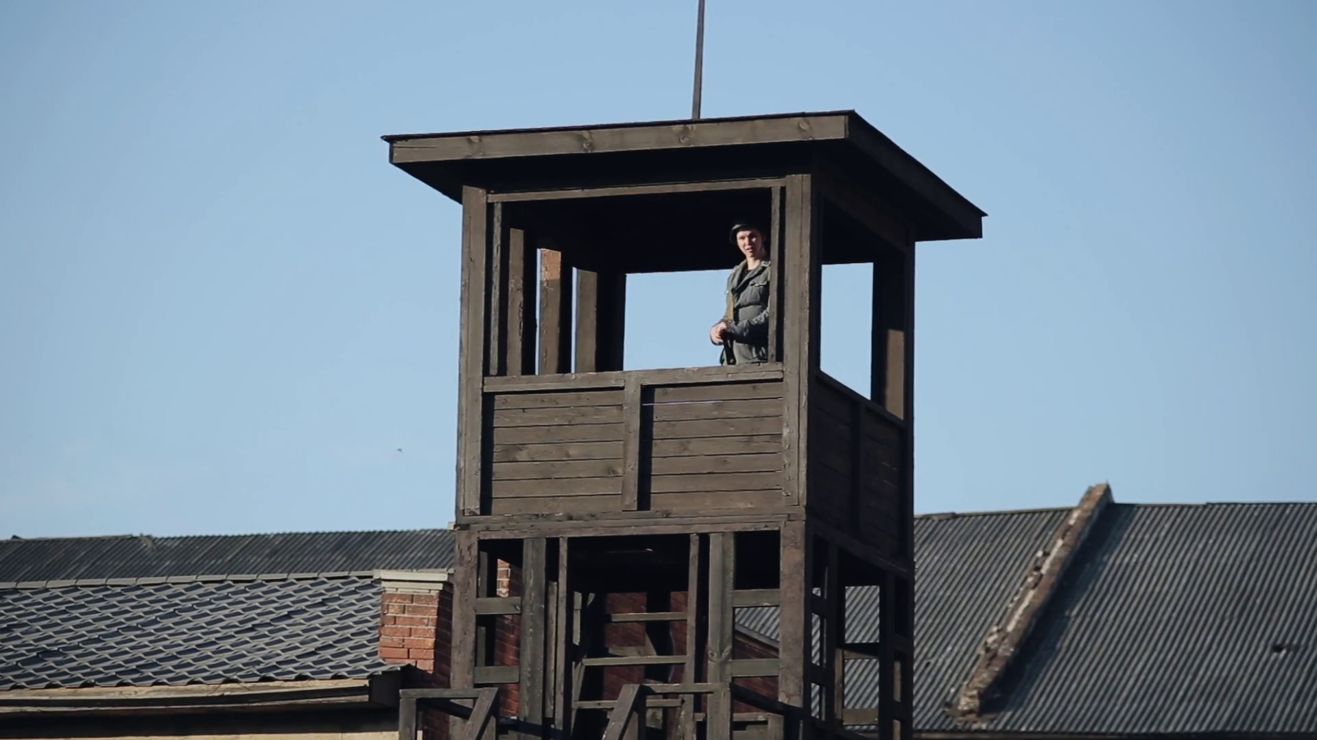 A Young Guardian Observing From Watchtower Stock Footage SBV-337173534 ...