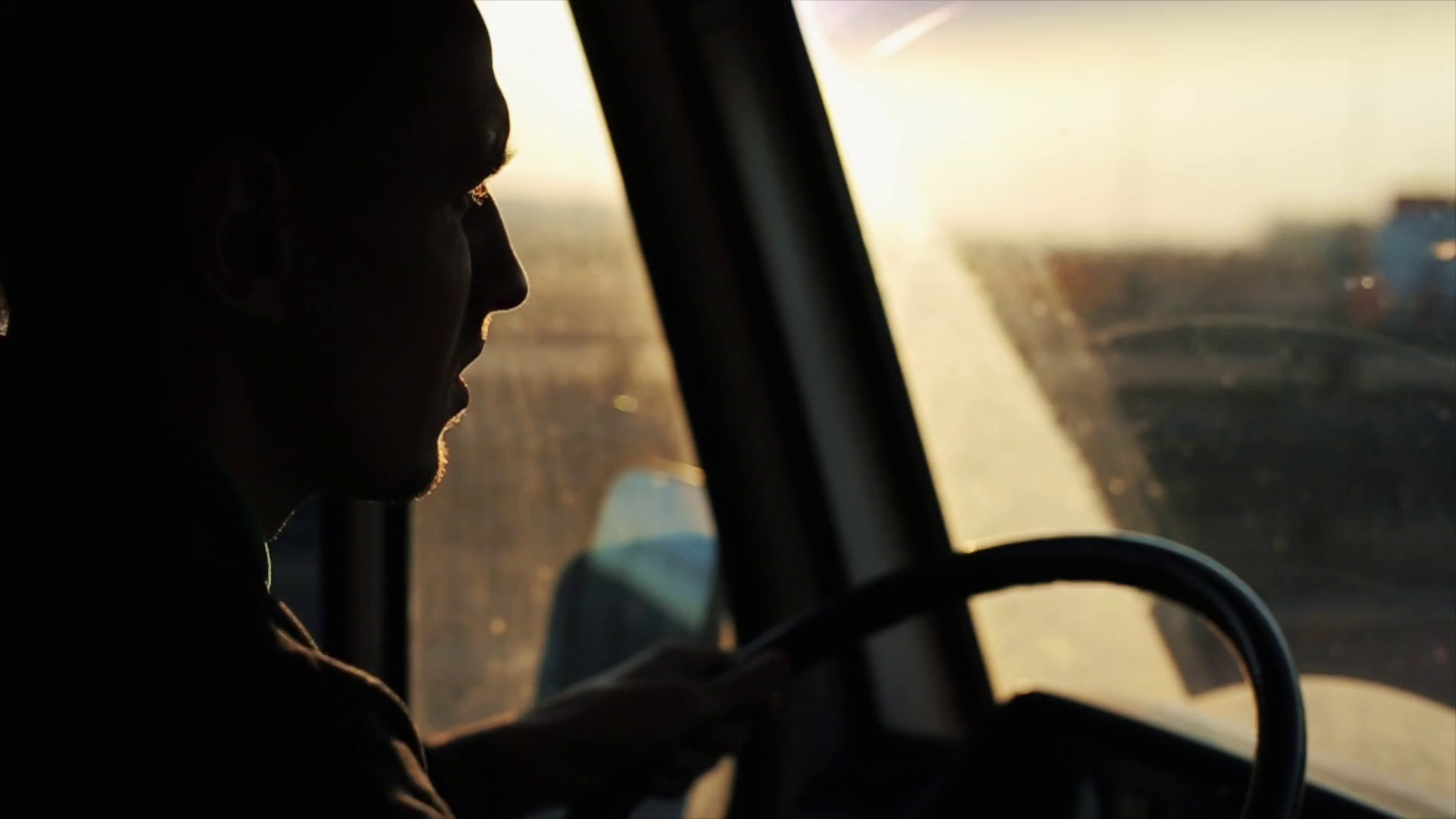 A Young Driver On Busy Highway Focused On Stock Footage SBV-338961630 ...