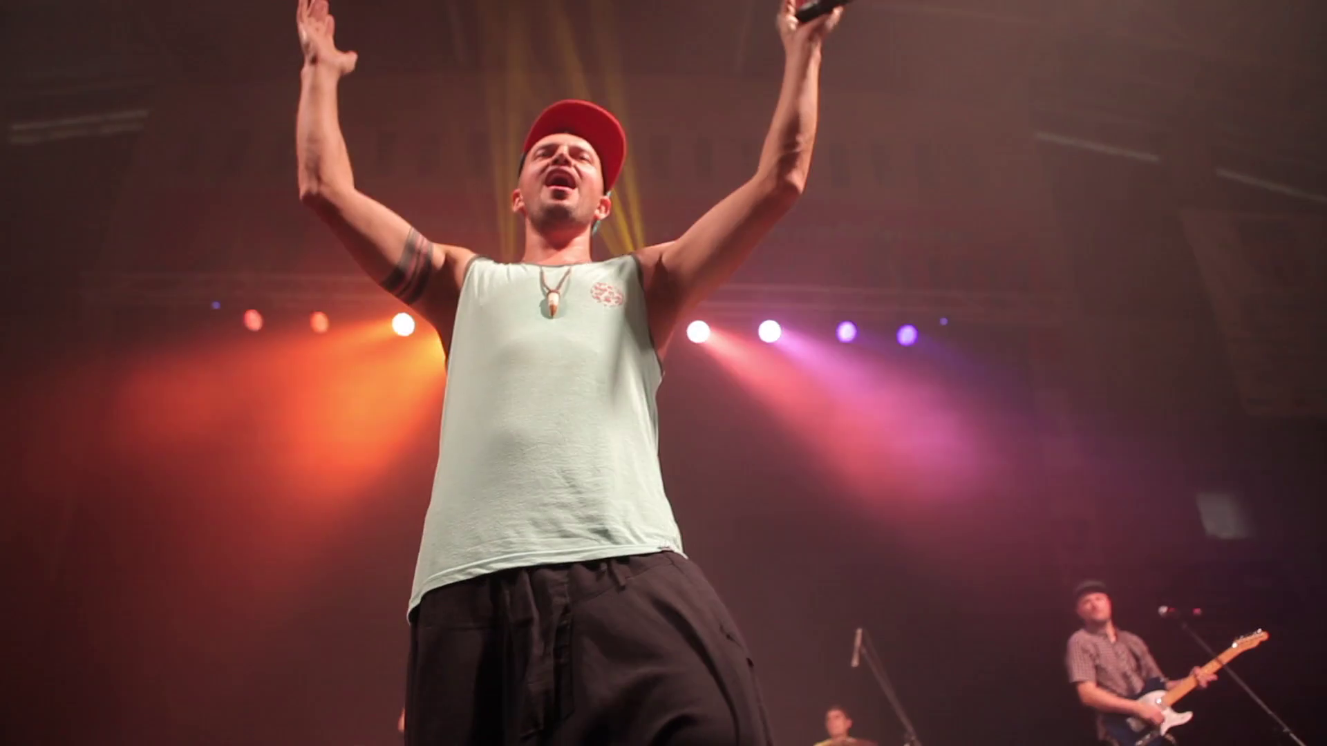 Misk, Belarus - May 15, 2017: Close up attractive caucasian male singer ...