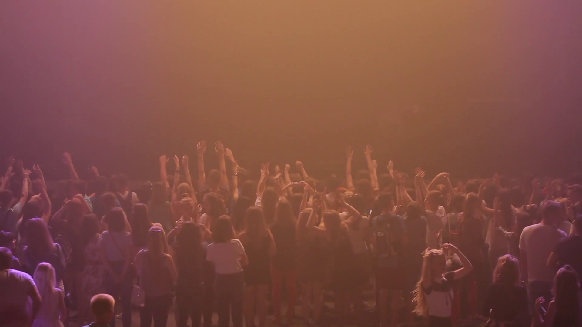 Misk, Belarus - May 15, 2017: Concert crowd in front of bright stage ...