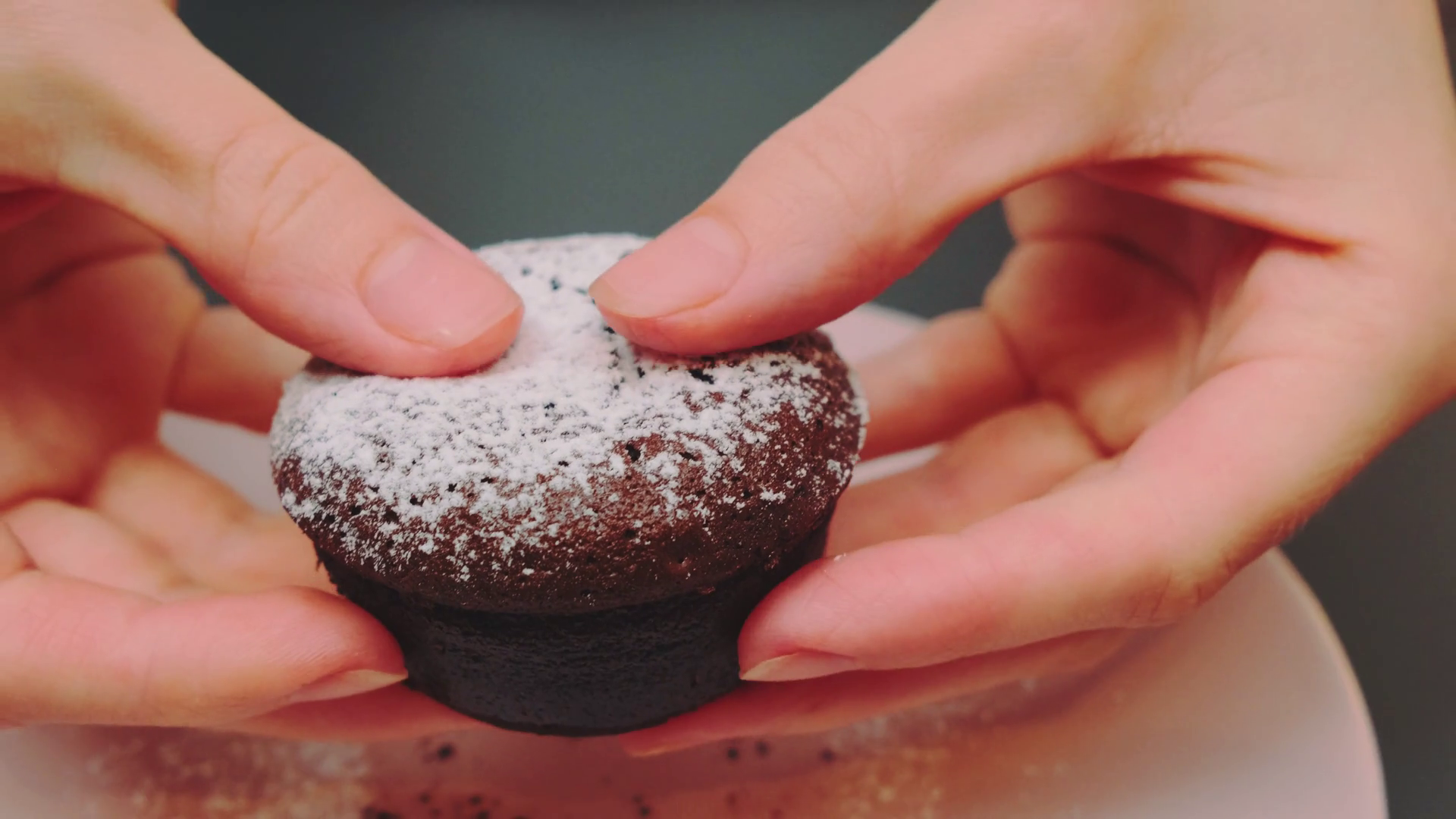 Woman's Hands Breaking Chocolate Soft Muffin Stock Footage SBV ...
