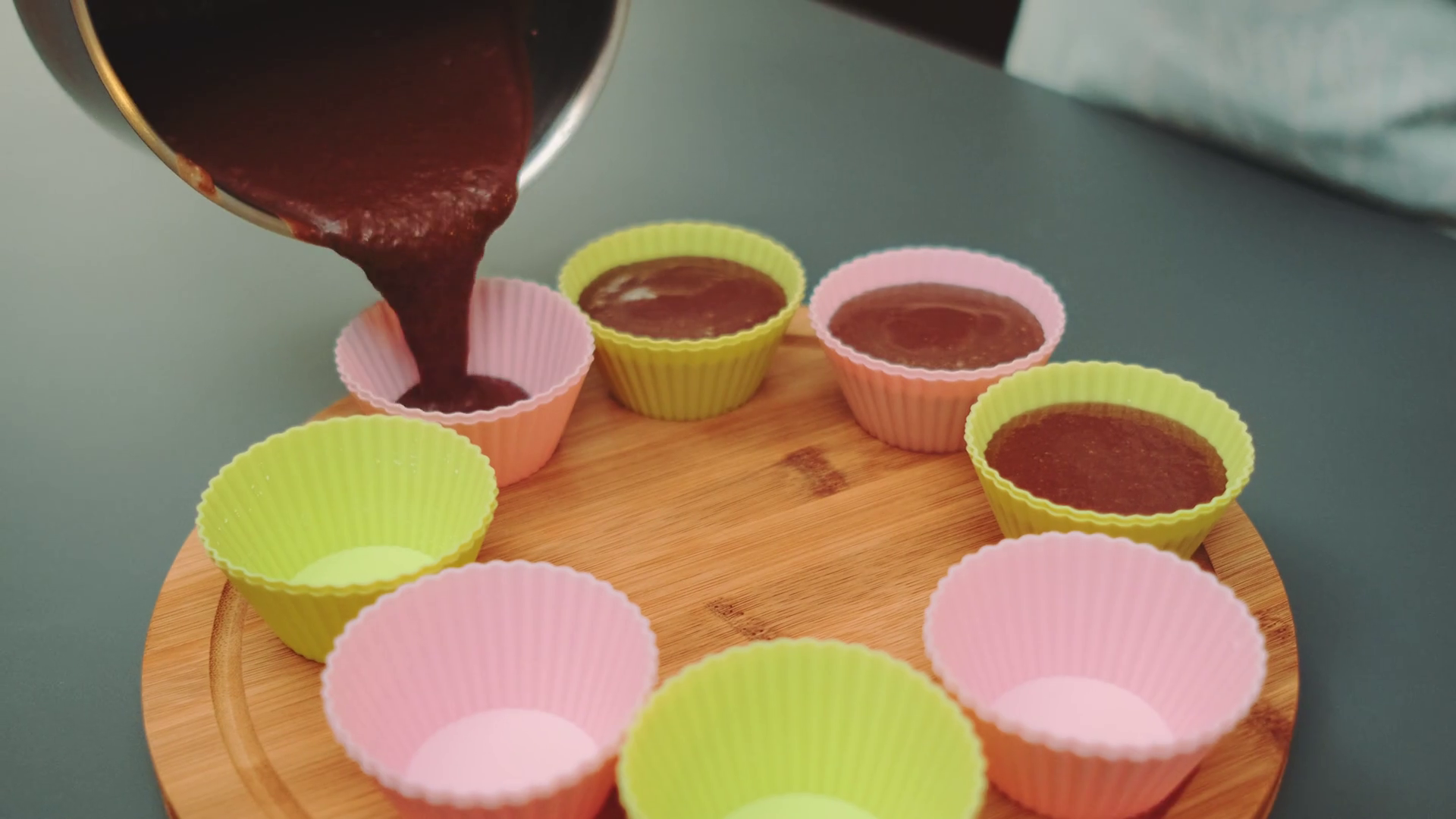 Pouring Banana Puree With Cocoa Into Stock Footage SBV-348443671 ...