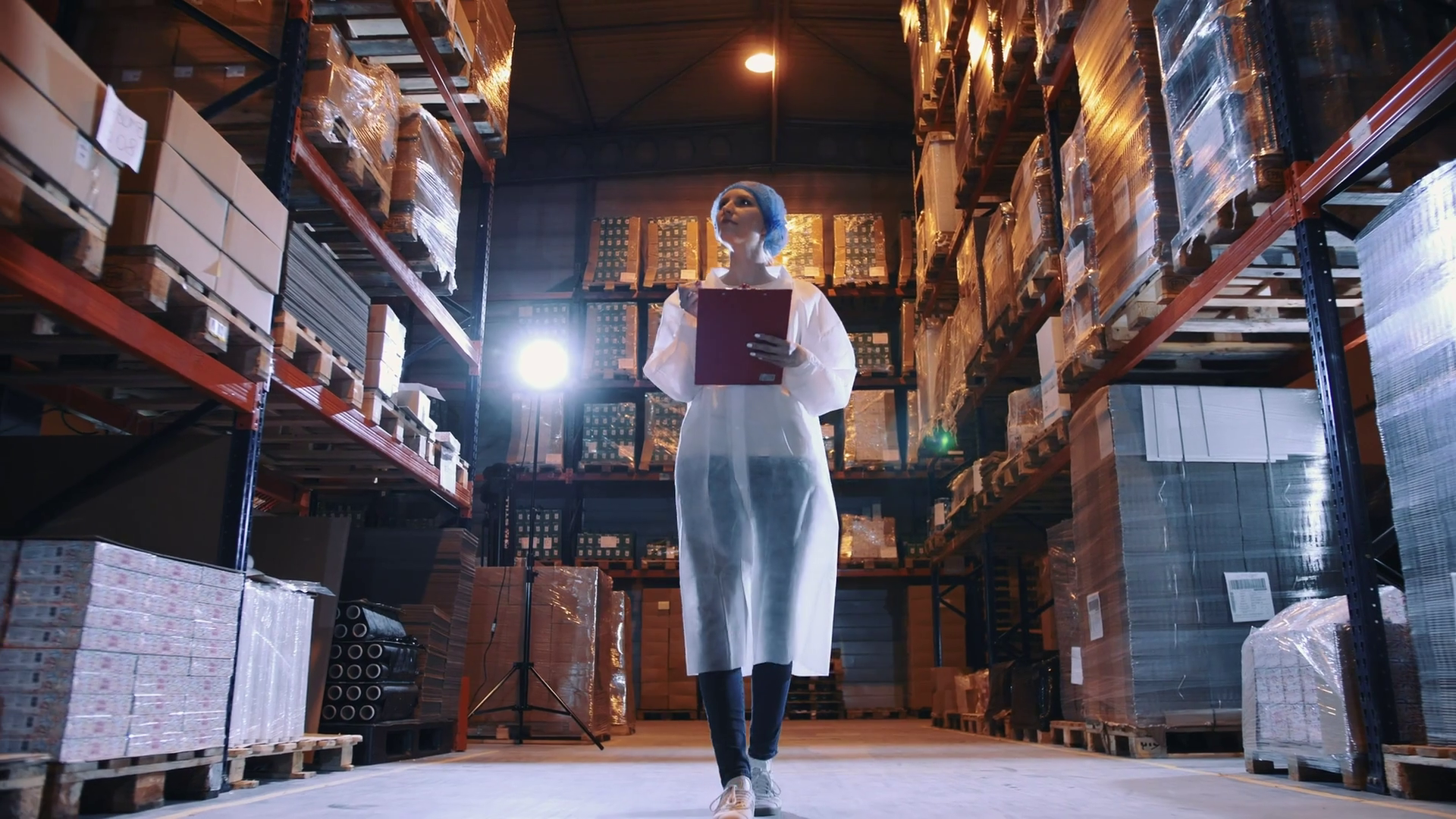 Controller Checking Factory Storage Room Stock Footage SBV-338527213 ...