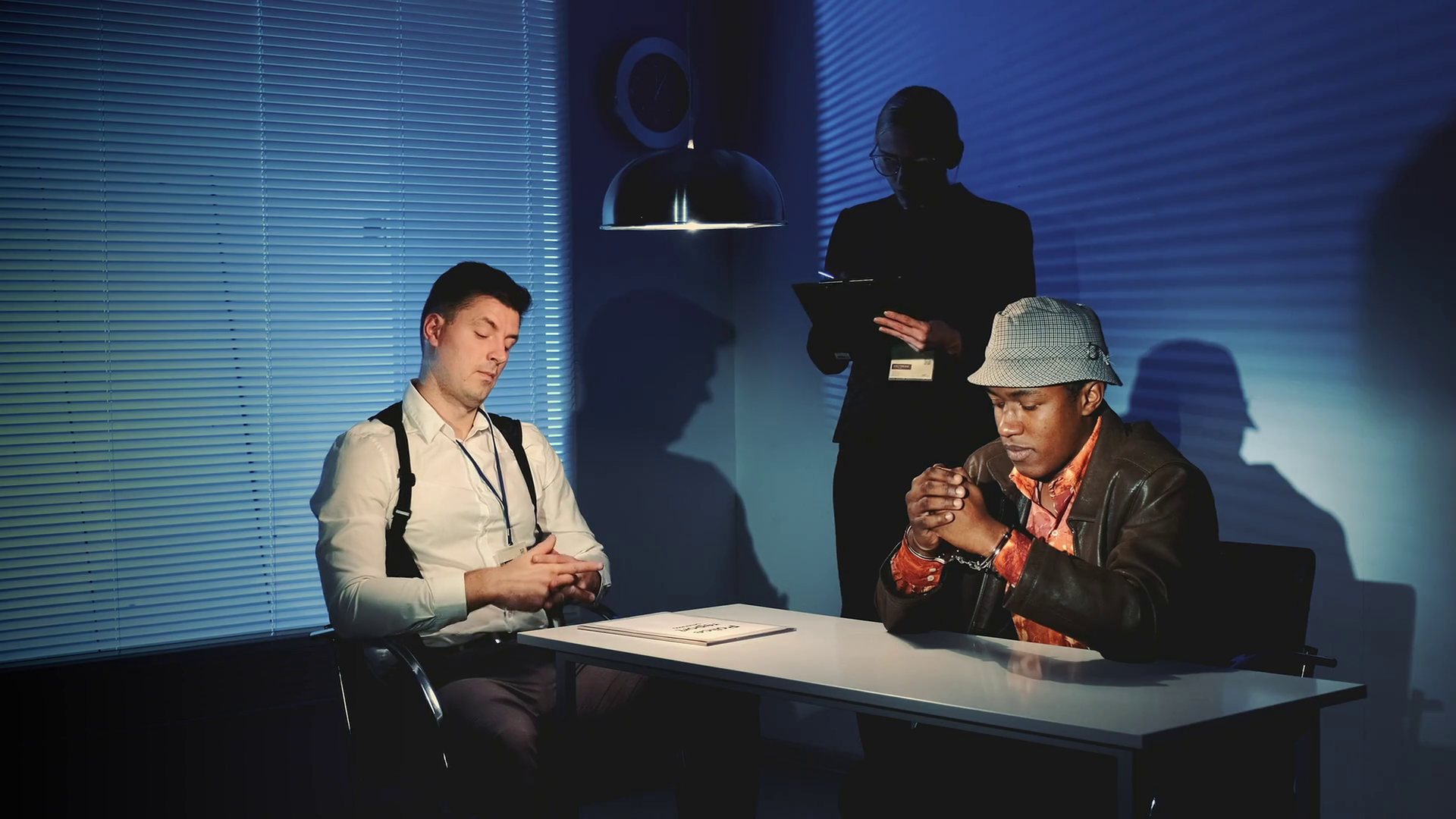 Police Detective Questioning Suspect Black Stock Footage SBV-338530628 ...