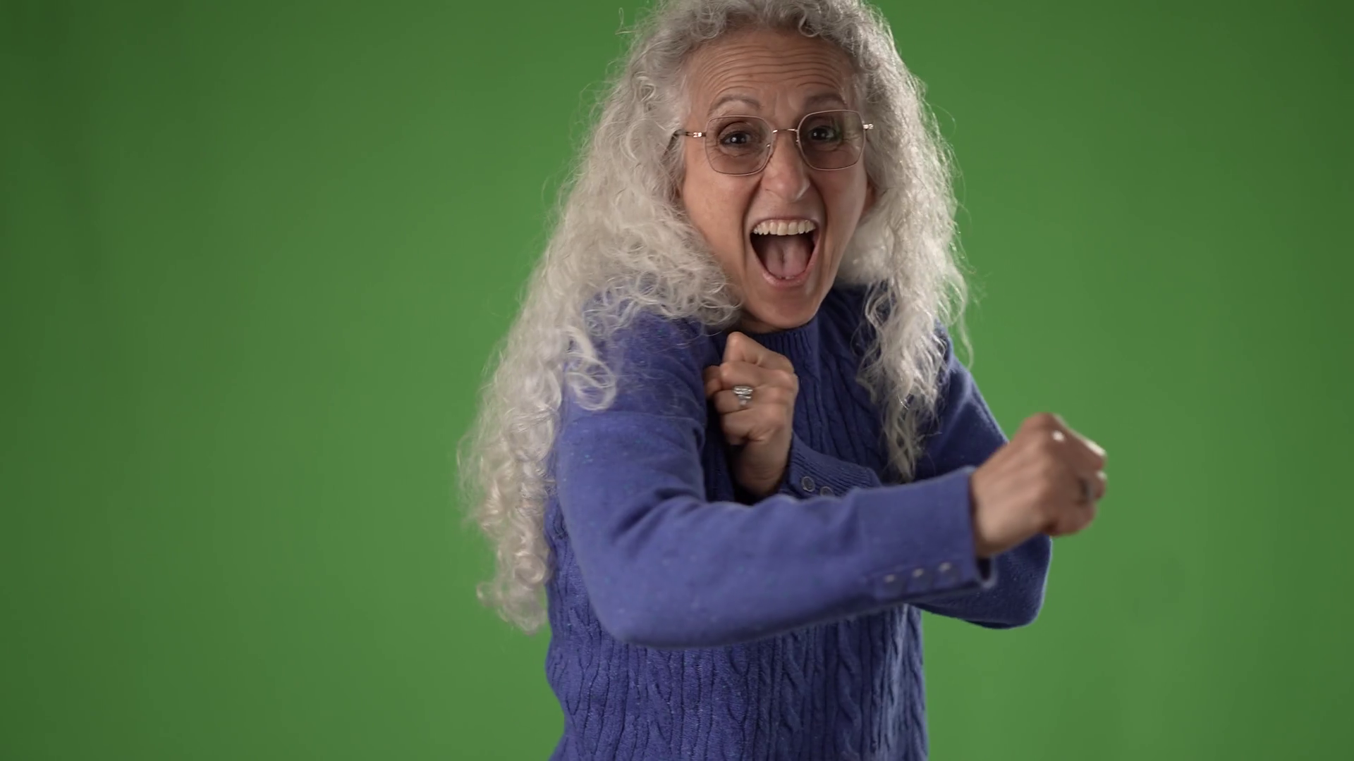 Excited Elderly Woman Dancing Joyfully Stock Footage SBV-352019519 ...