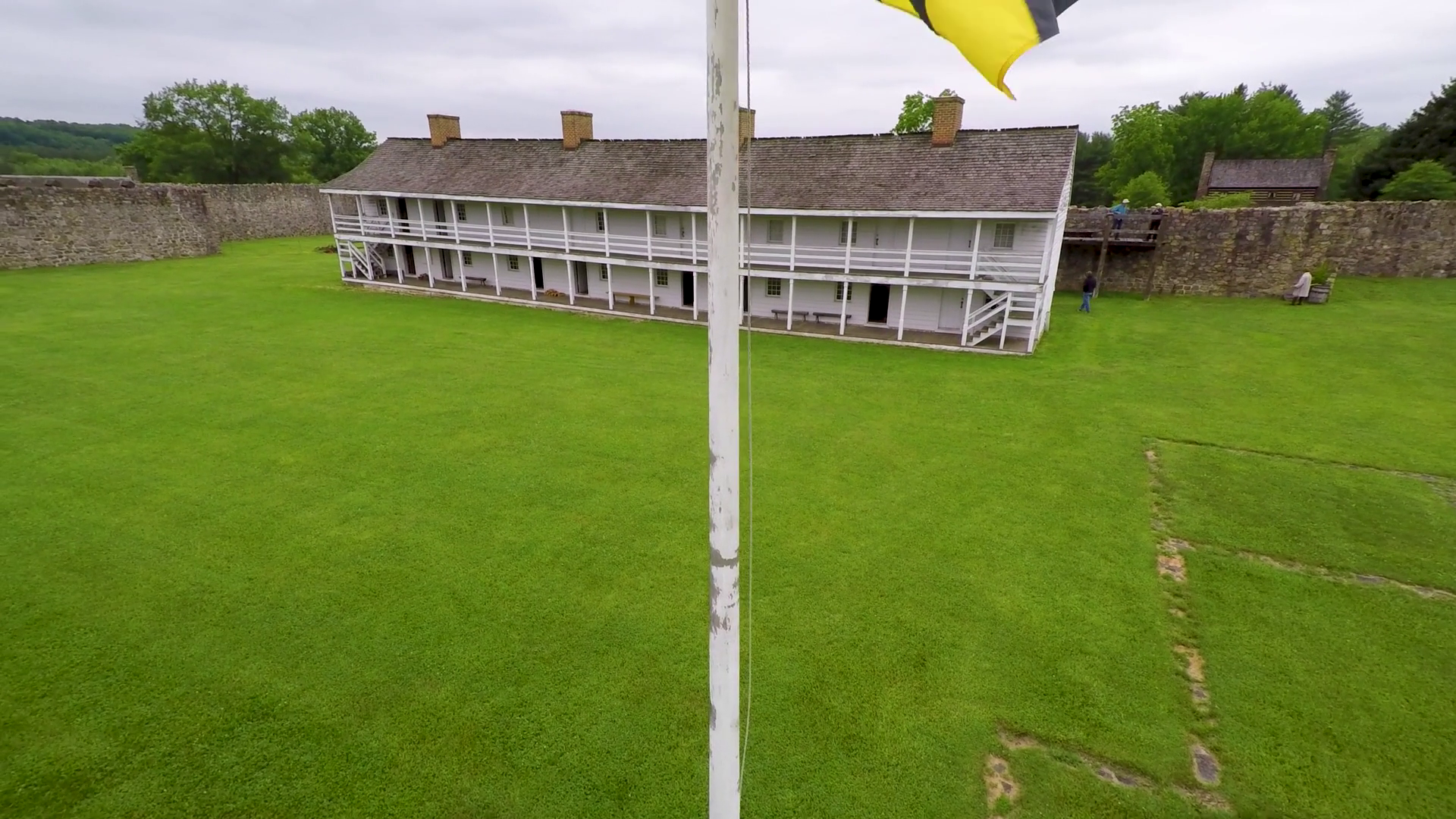 Aerial Of Calvert Arms/king’s Colors Flag Stock Footage SBV-352565777 ...