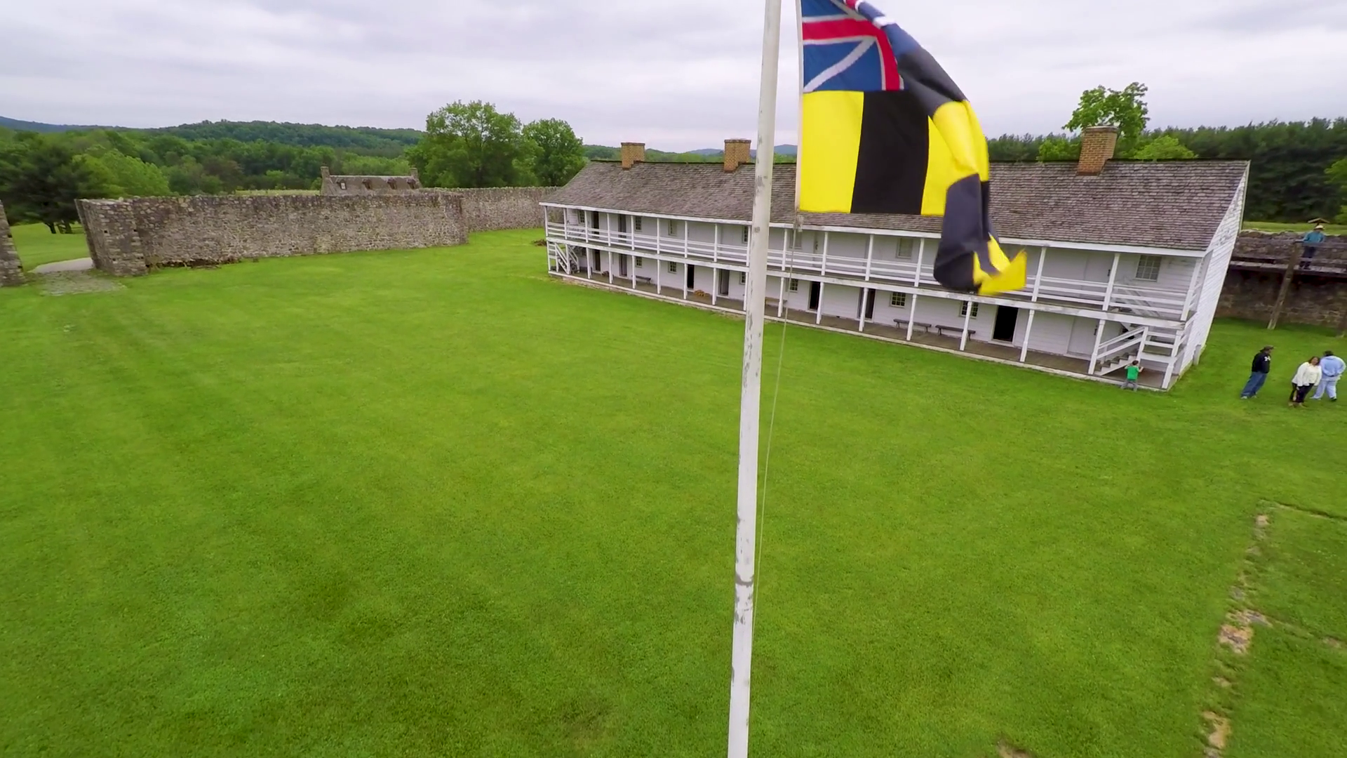 Aerial Of Calvert Arms/king’s Colors Flag Stock Footage SBV-352565770 ...