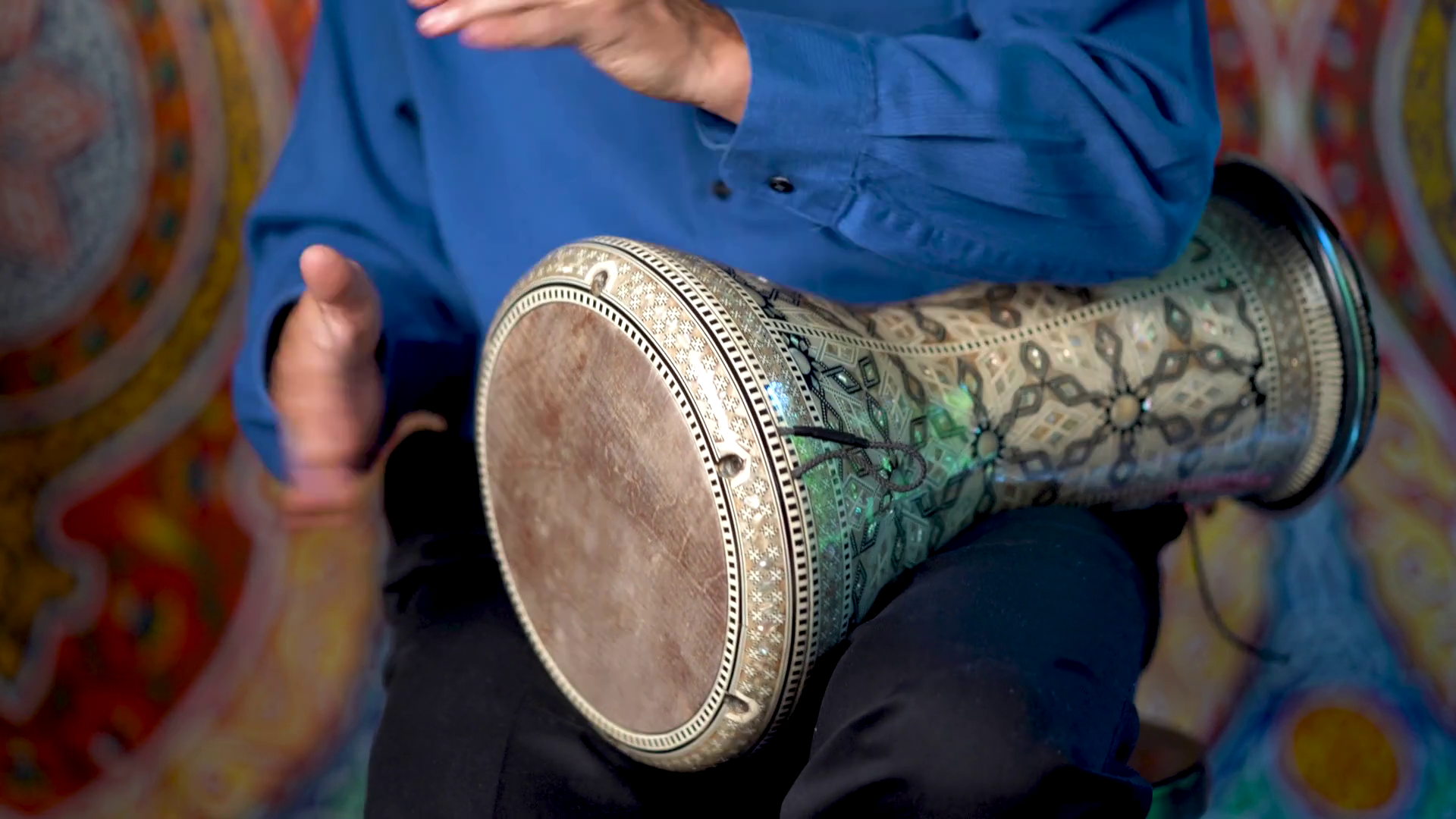 Doumbek Drumming Slow Rhythm With Arabic Stock Footage SBV-352597605 ...