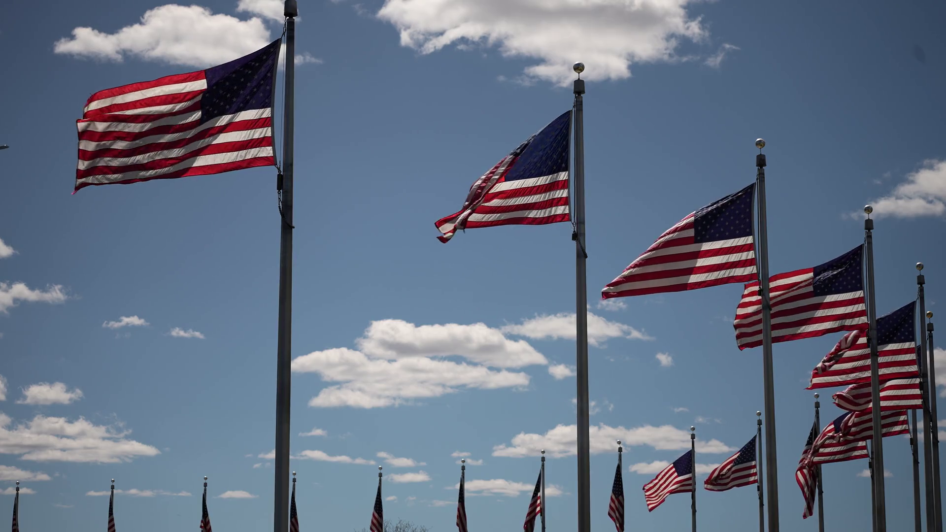 Slow Motion Of Ring Of Flags Flying At Stock Footage SBV-352660135 ...