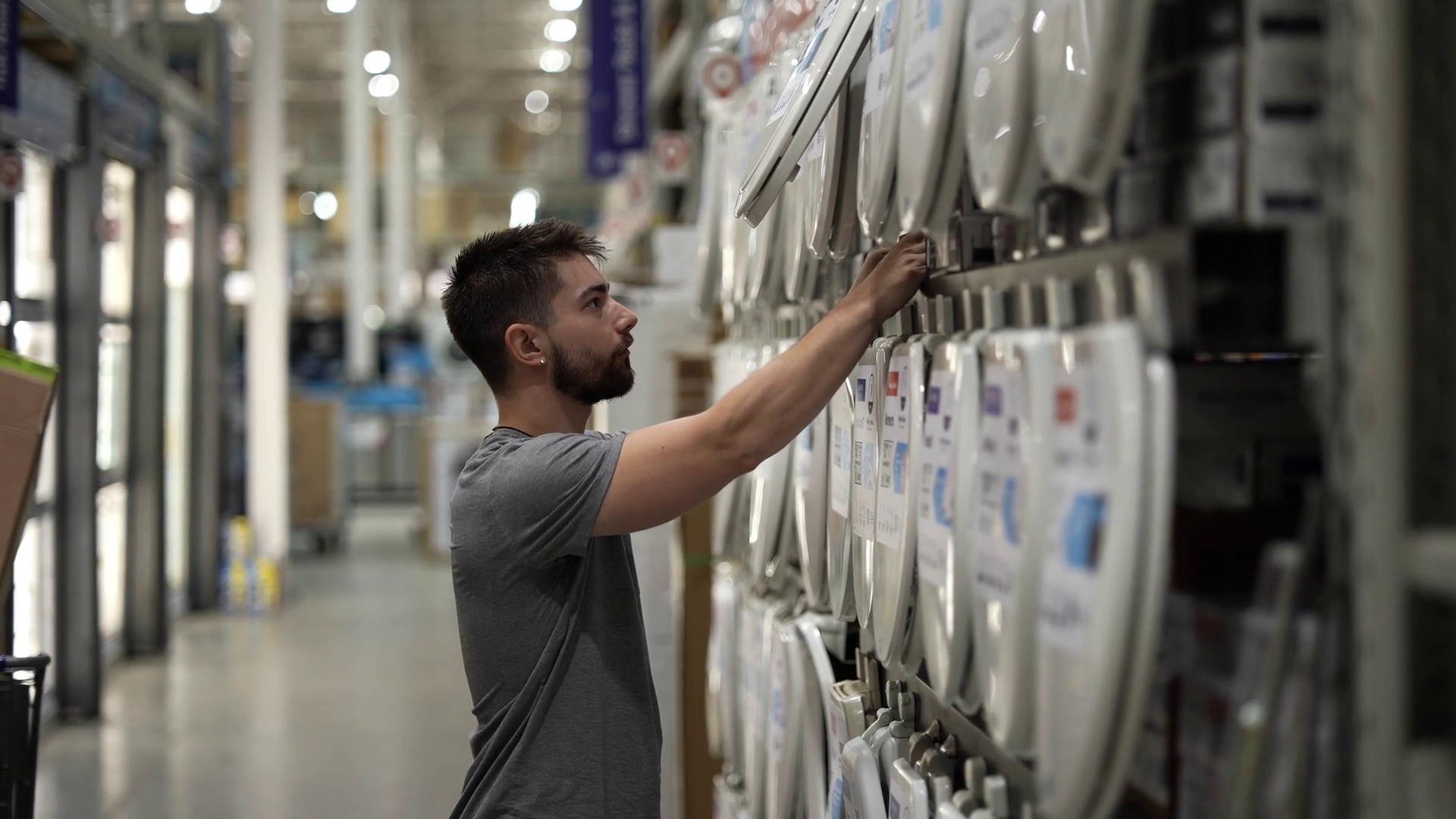 Young Man Shopping In Home Improvement Stock Footage SBV-352724689 ...
