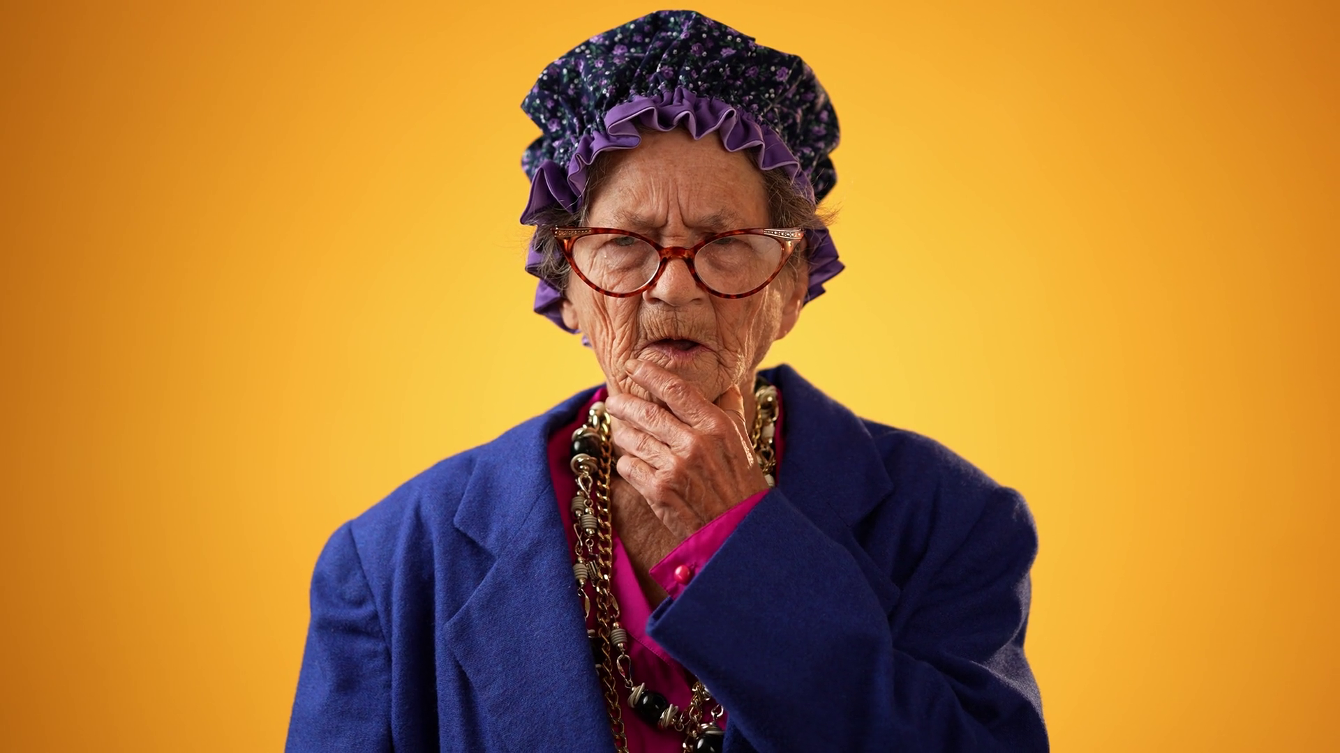 Portrait Of Toothless Funny Elderly Senior Stock Footage SBV-352125360 ...