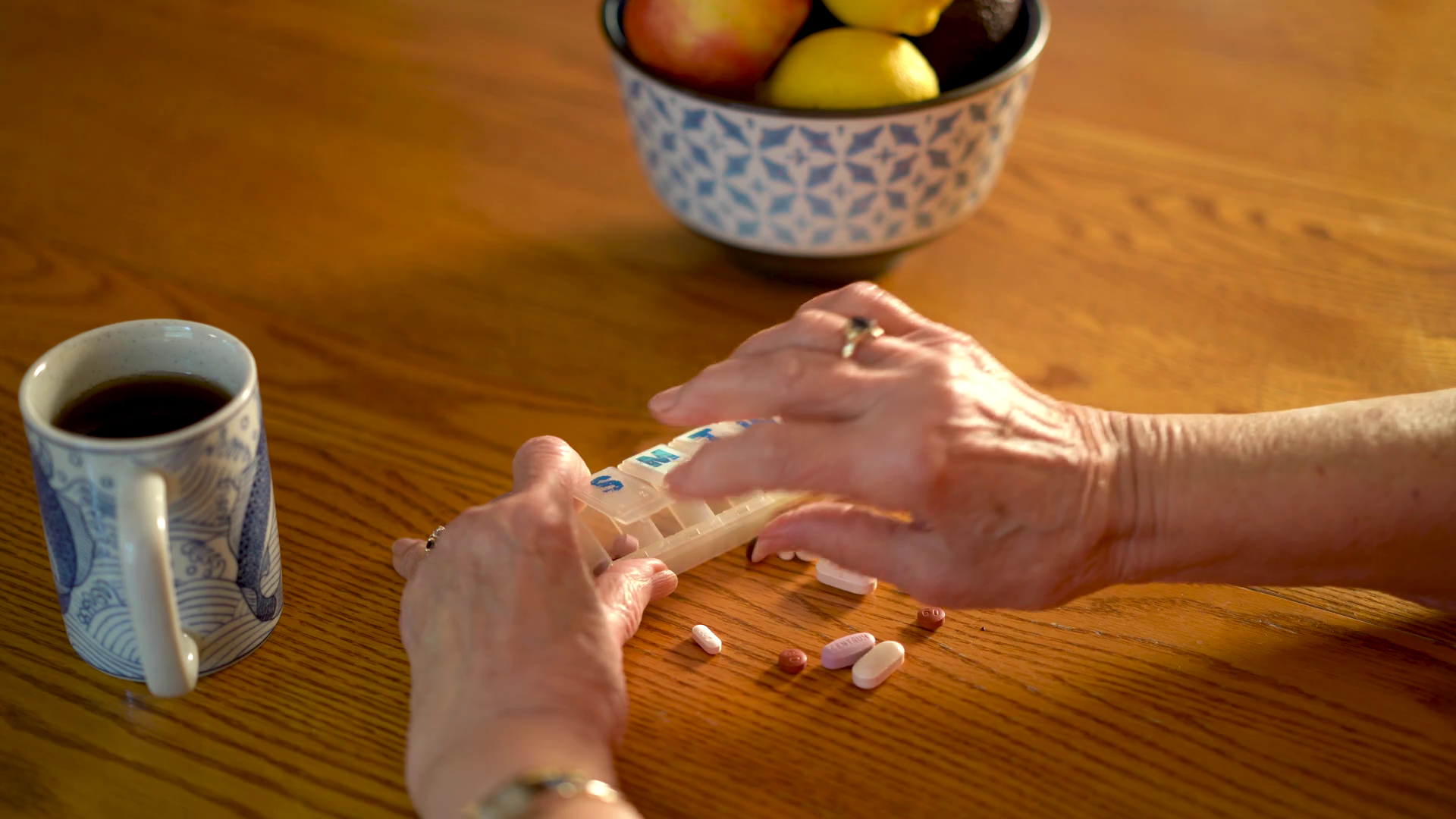 Elderly Woman Putting Pills In Weekly Pill Stock Footage SBV-352271470 ...