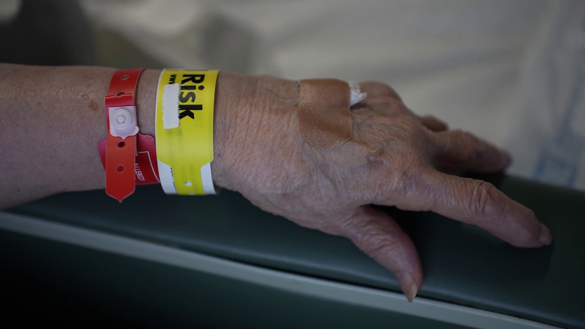 Hospital Patient Hand With Risk Band Bandage Stock Footage SBV ...