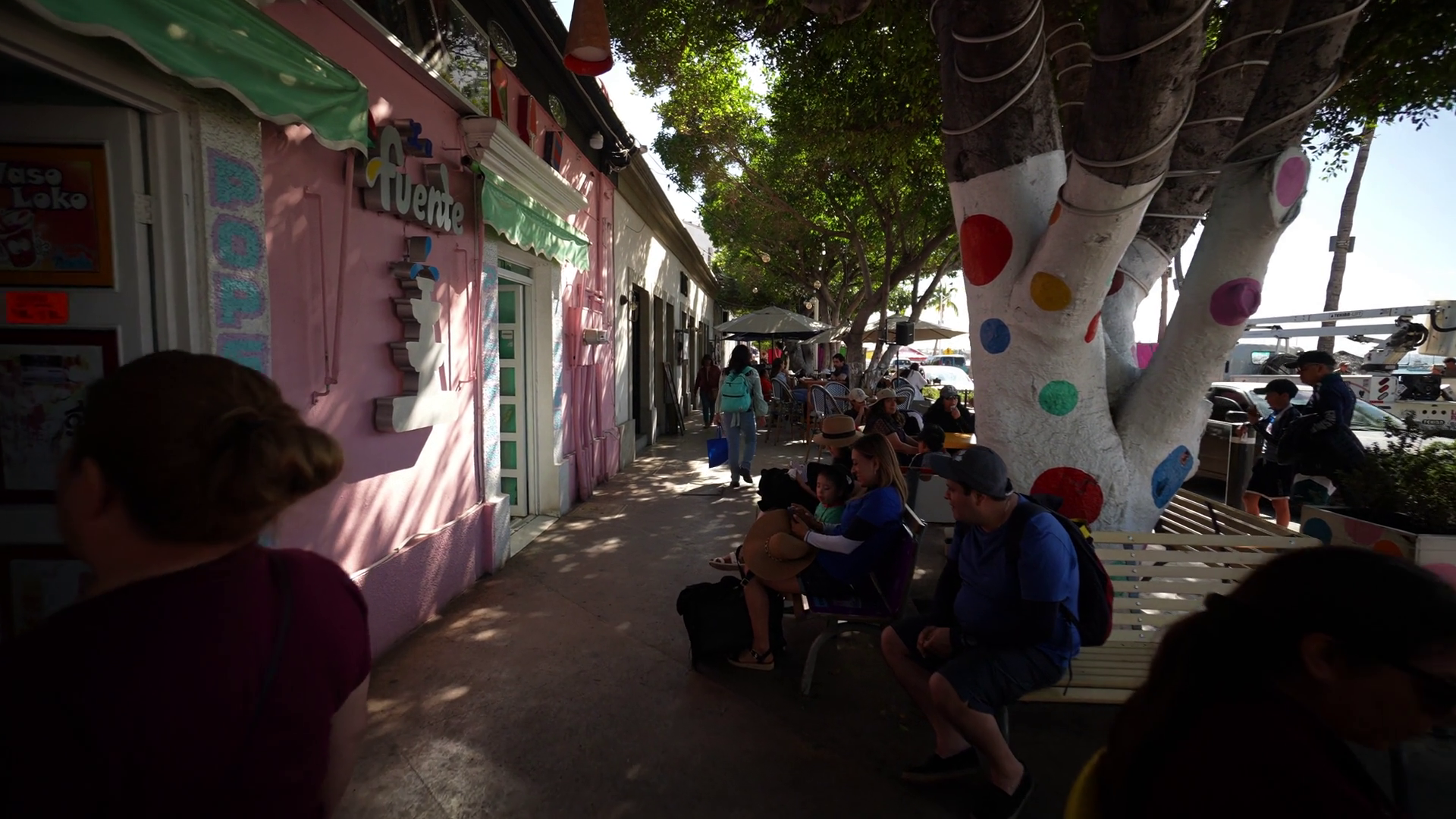 People Sitting At Tables At Cafe Along Stock Footage SBV-352735271 ...