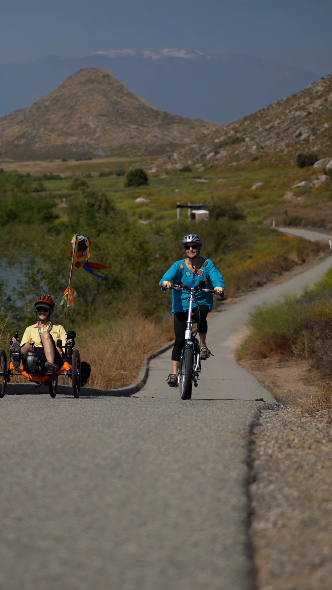 Vertical Video Of Mother Daughter Biking Up Stock Footage SBV-353058133 ...