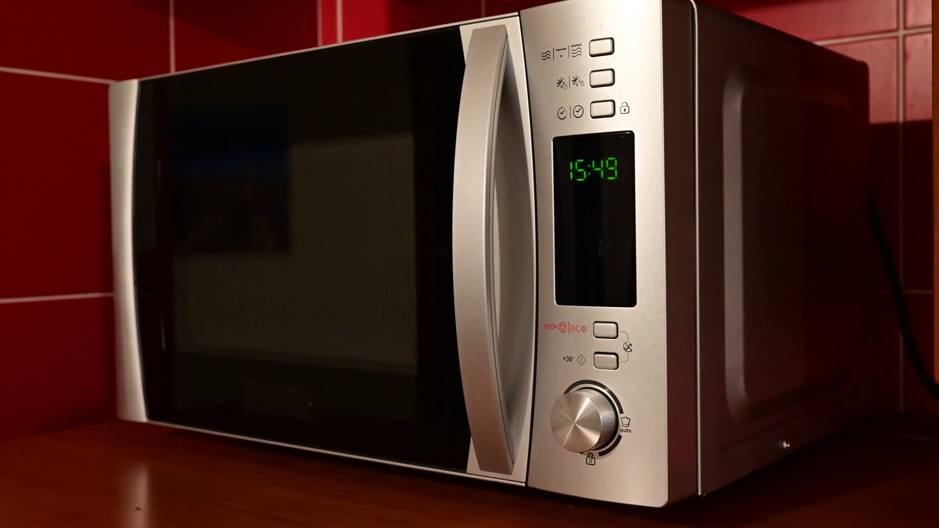 Using Microwave Cup Is Inserted Time Set Stock Footage SBV-337991458 ...