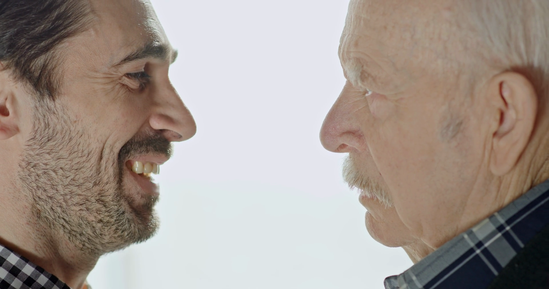 The Face Of Son Opposite Old Father Son Is Stock Footage SBV-351933057 ...