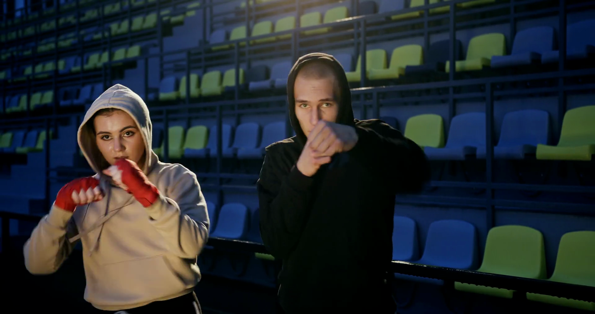 Personal Boxing Coach Training With Girl Stock Footage SBV-347613868 ...