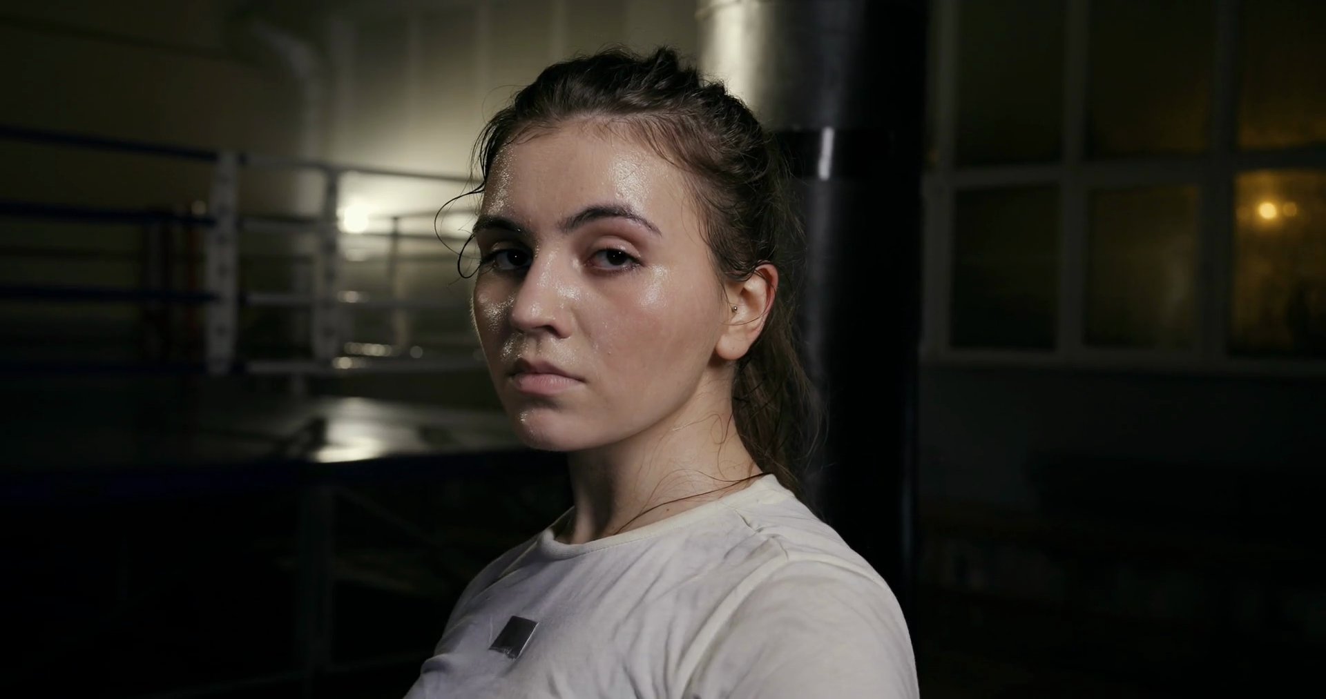 Determined Female Boxer In Gloves Intense Stock Footage SBV-347613805 ...