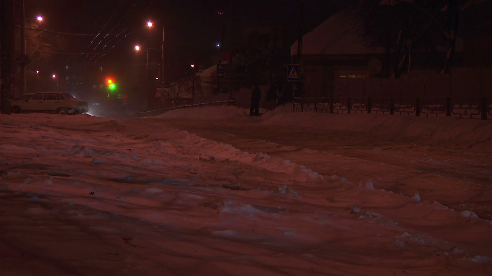 Snowstorm Winter Traffic V2 Stock Footage SBV-347615138 - Storyblocks