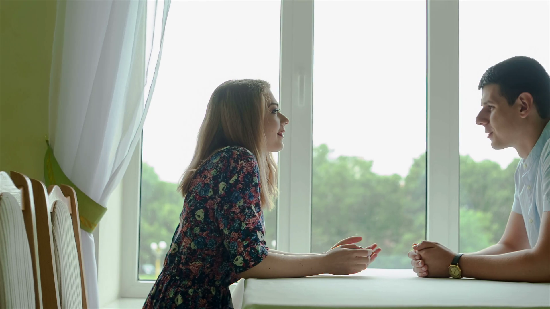 Boy Girl Talking Window Stock Footage SBV-347614820 - Storyblocks