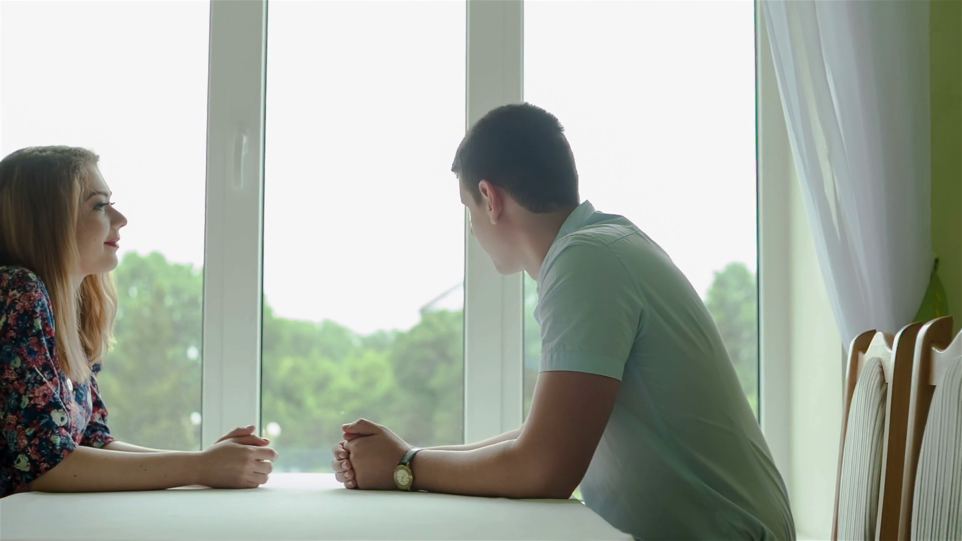 Boy Girl Talking Window Stock Footage SBV-347614820 - Storyblocks