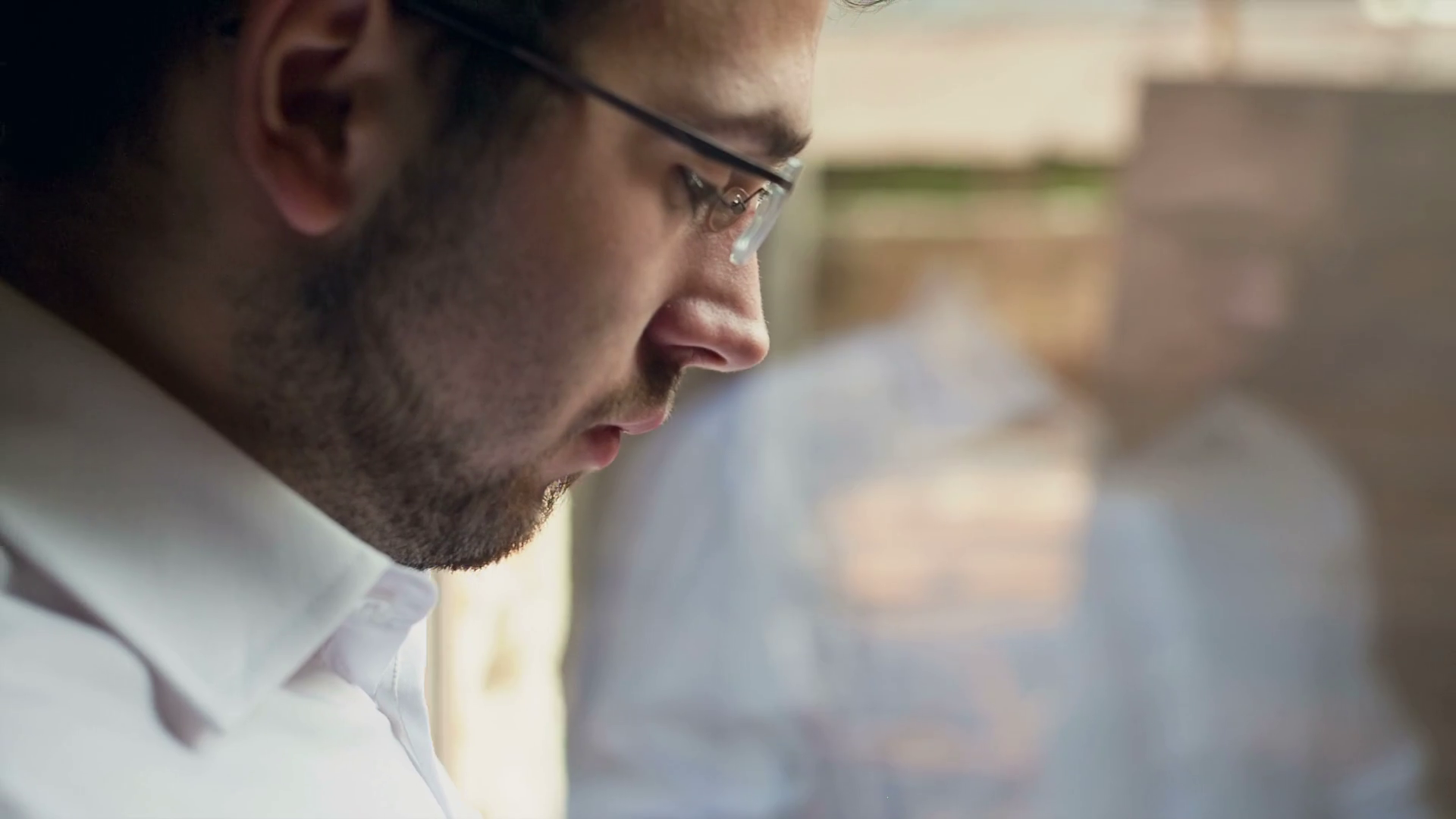 Focused Professional Using Touchpad Window Stock Footage SBV-347617531 ...