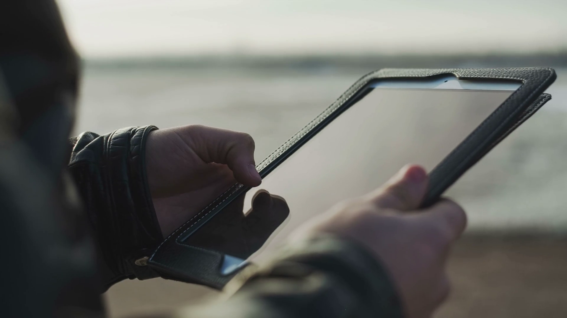 Male Hand Touching Tablet With Finger Tip Stock Footage SBV-347617447 ...