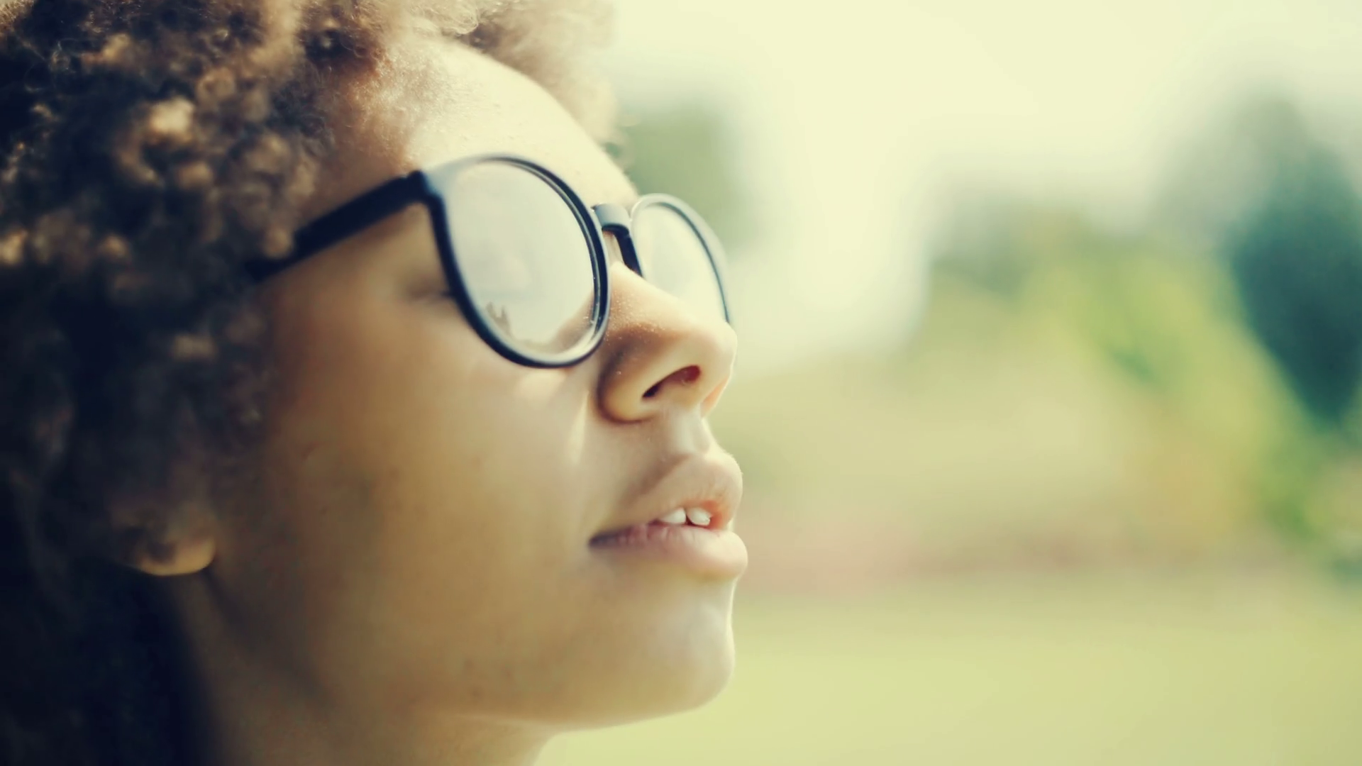 African Woman Feeling Sun Shine On Face Stock Footage SBV-347636300 ...