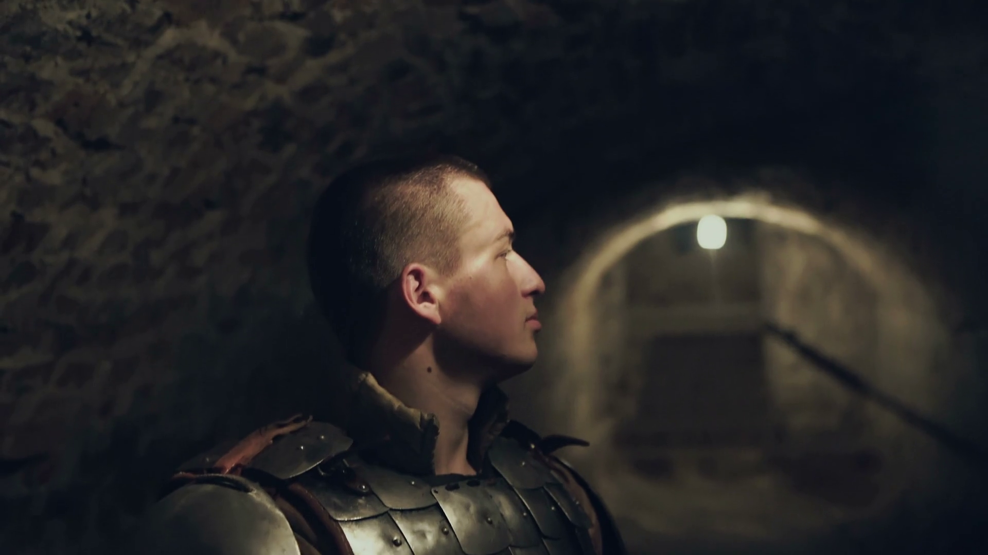 Portrait Of Medieval Dirty Face Warrior With Stock Footage SBV ...