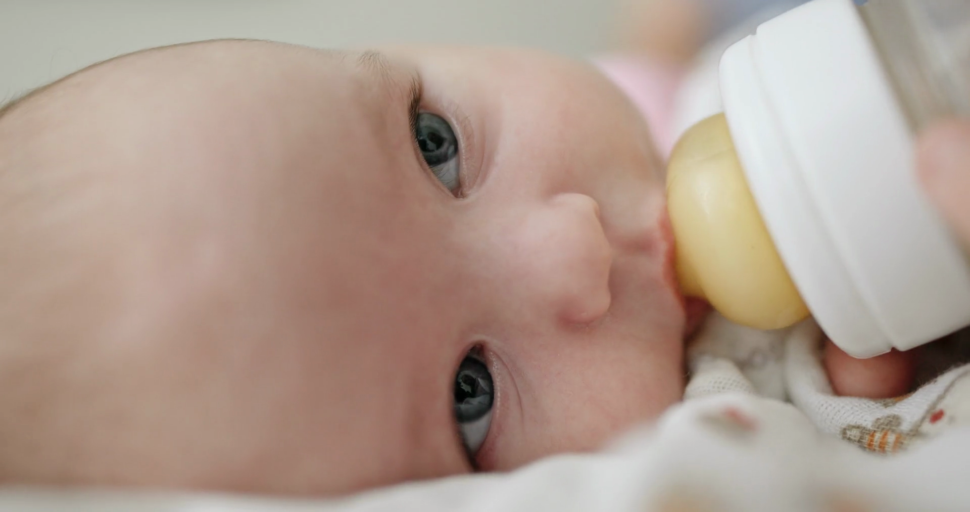 Contented Little Baby Drinking Formula From Stock Footage SBV-347628336 ...