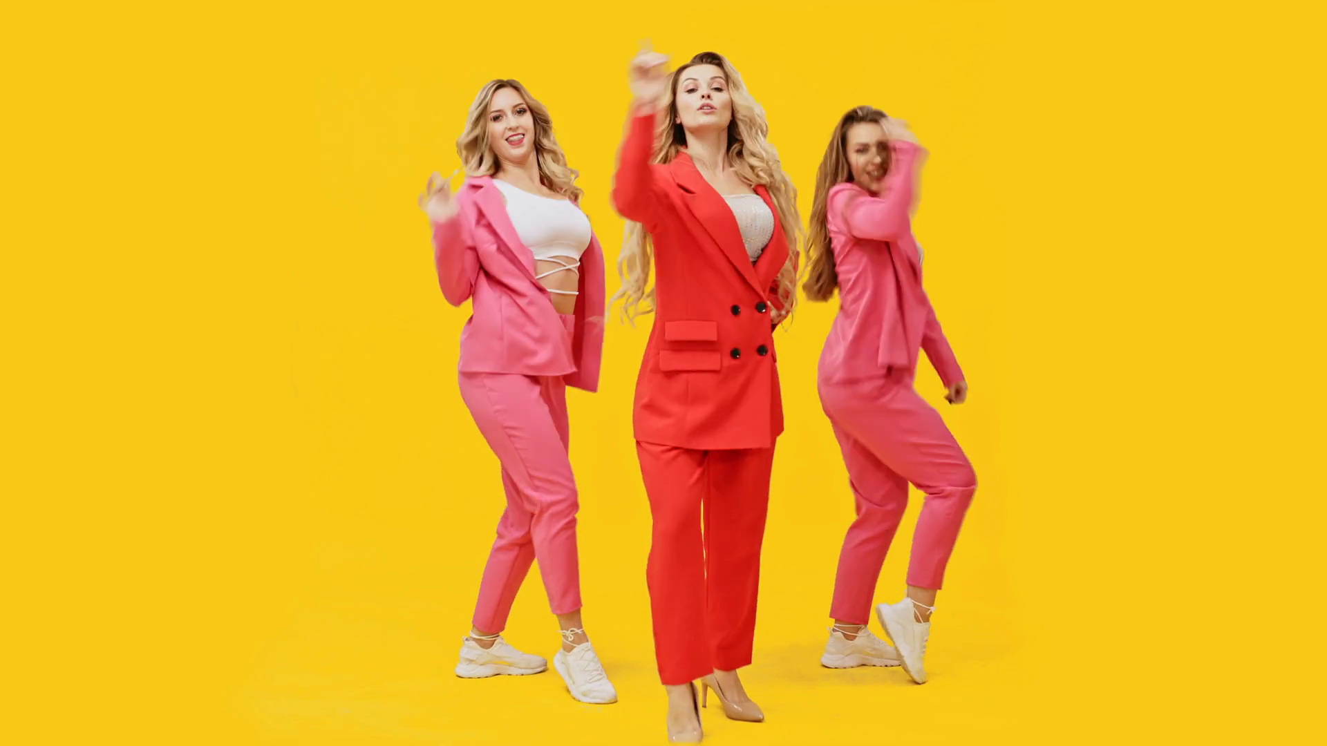 Attractive Ladies In Pink Doing Dance Routine Stock Footage SBV ...