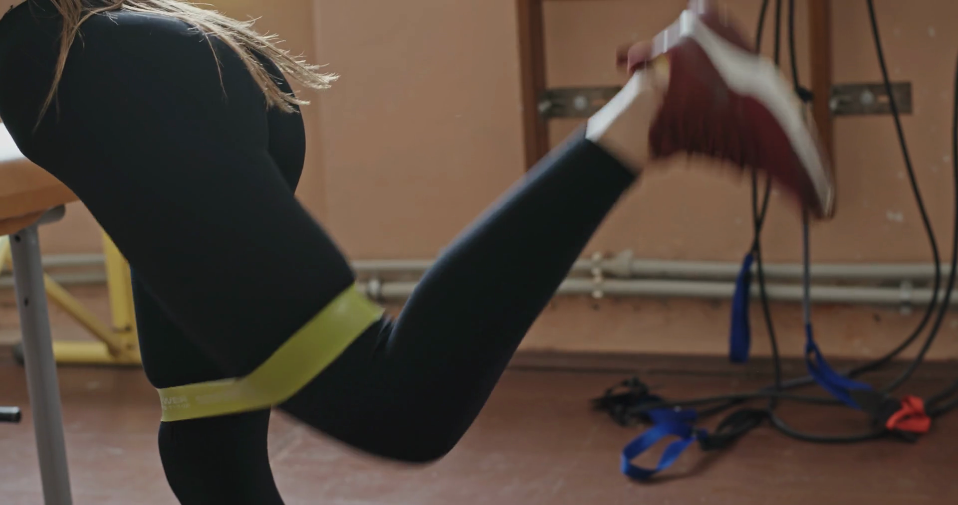 Woman Training Glute Doing Leg Raises Stock Footage SBV-347649797 ...