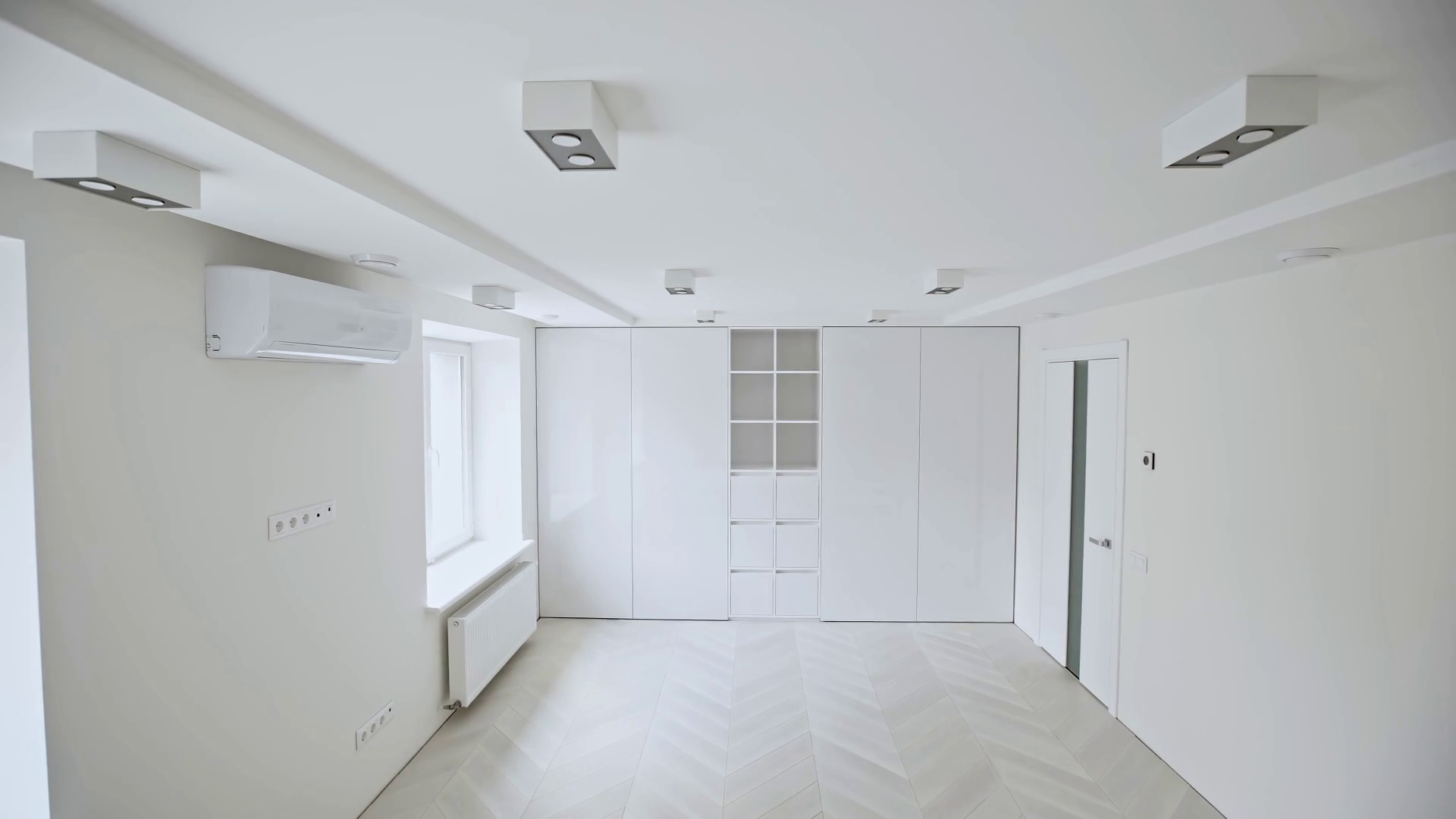 Camera Panning Right Inside Empty Room With Stock Footage SBV-347617791 ...