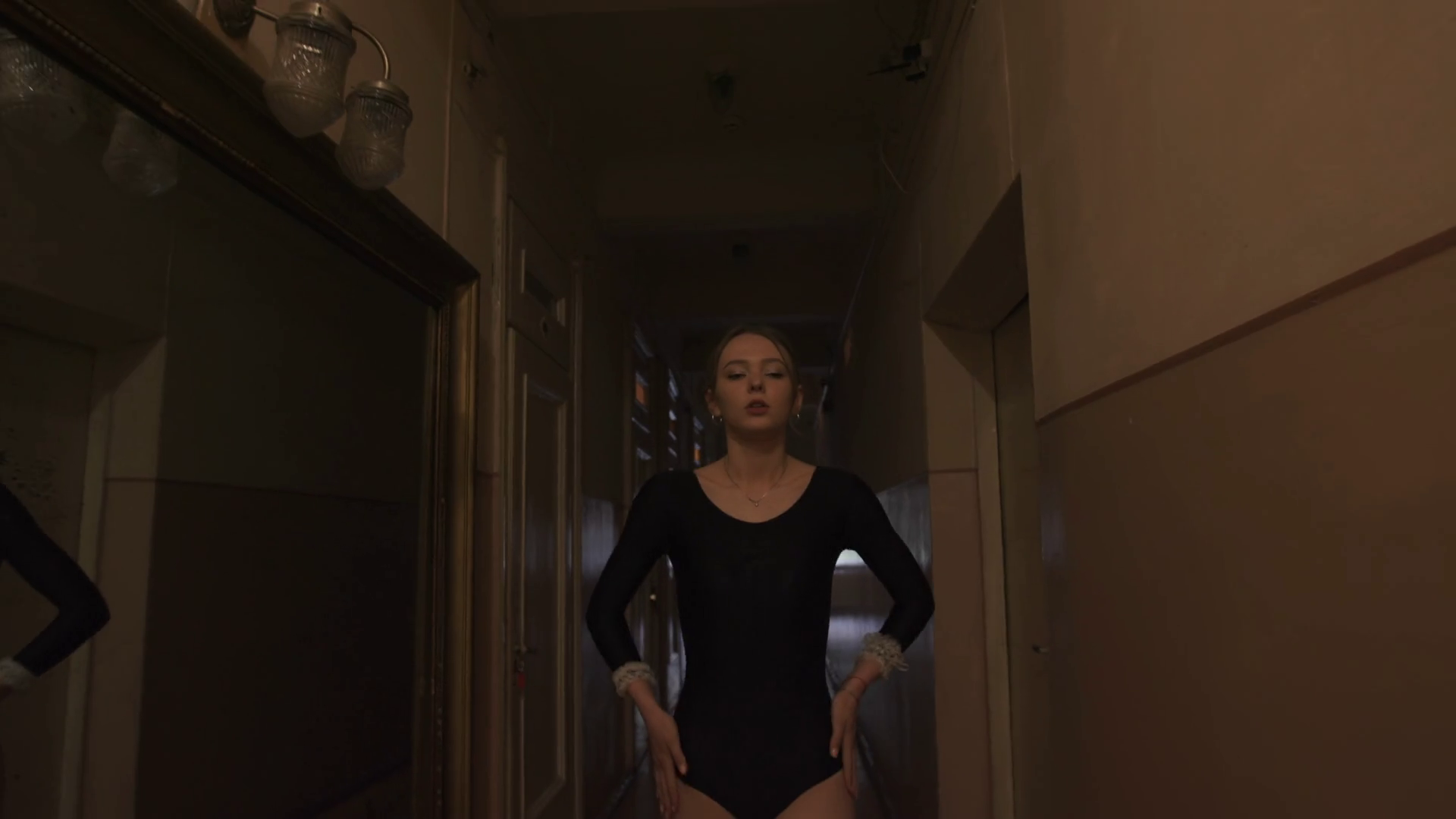Nervous Female Dancer In Leotard Walking Stock Footage SBV-347618695 ...