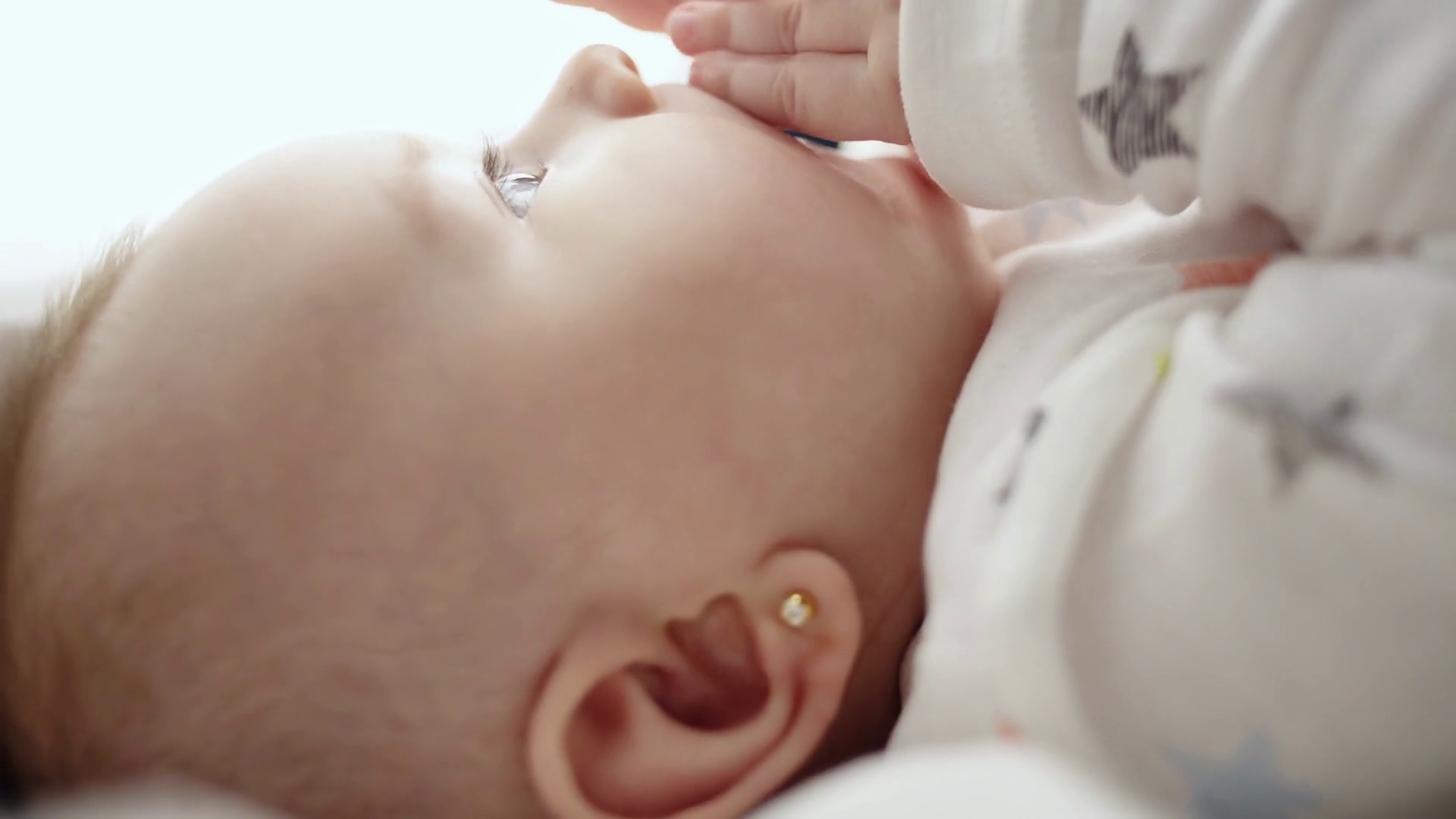 Beautiful Human Child Face Closeup Happy Stock Footage SBV-347656524 ...