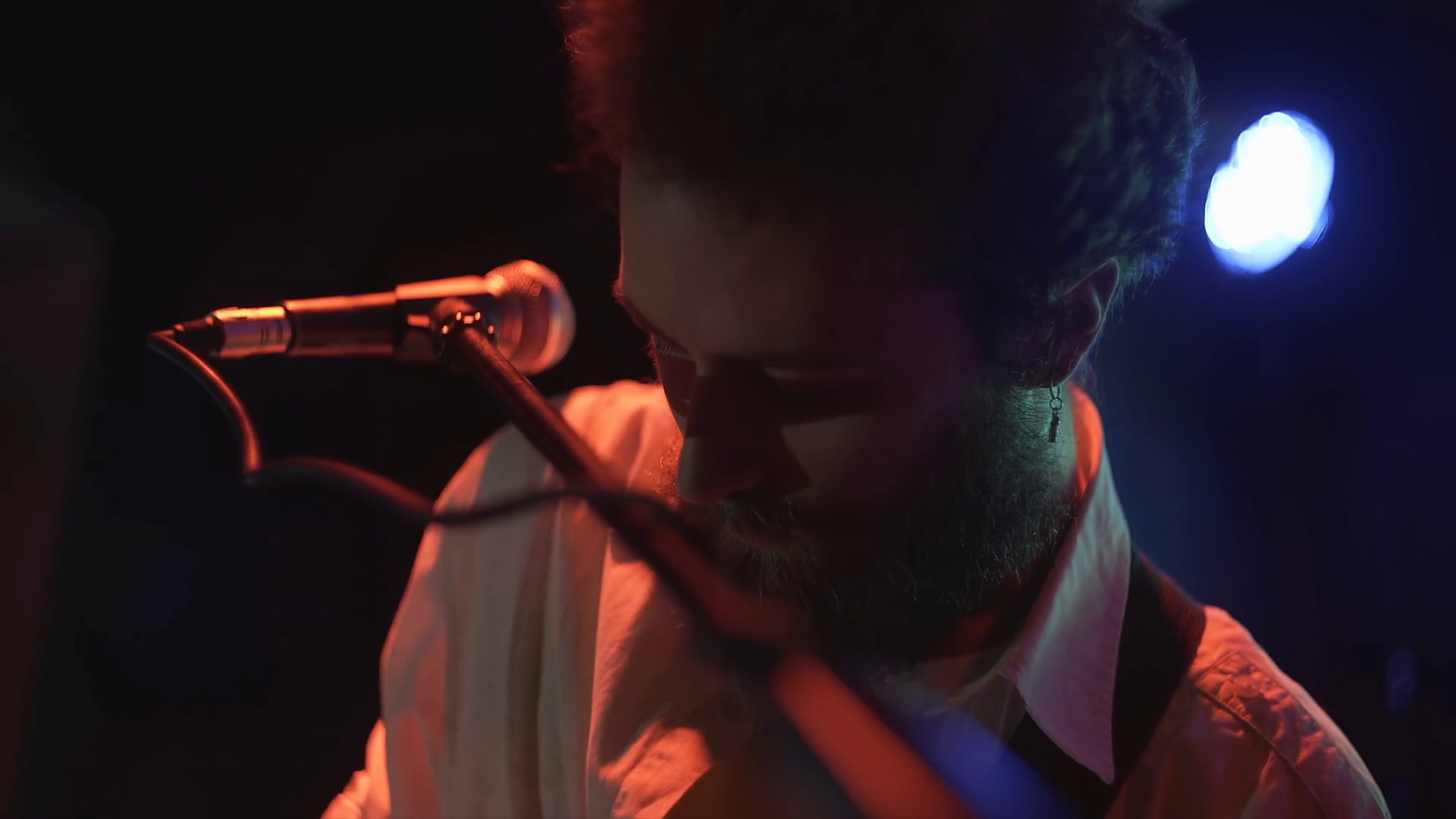 The Singer Plays Acoustic Guitar Sings At Stock Footage SBV-347653470 ...