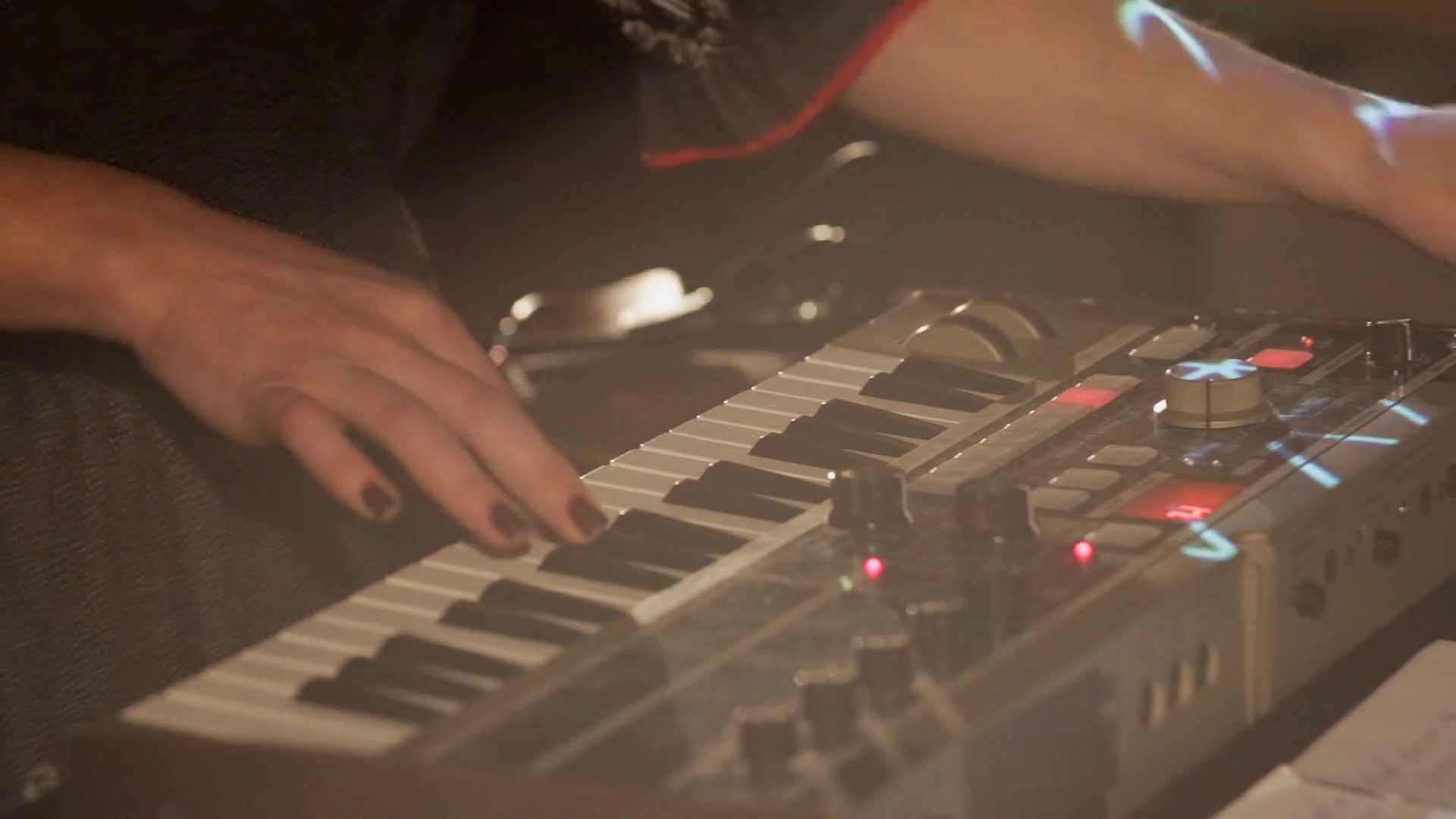 Musician Playing Keyboard In Close Up Stock Footage SBV-347653979 ...