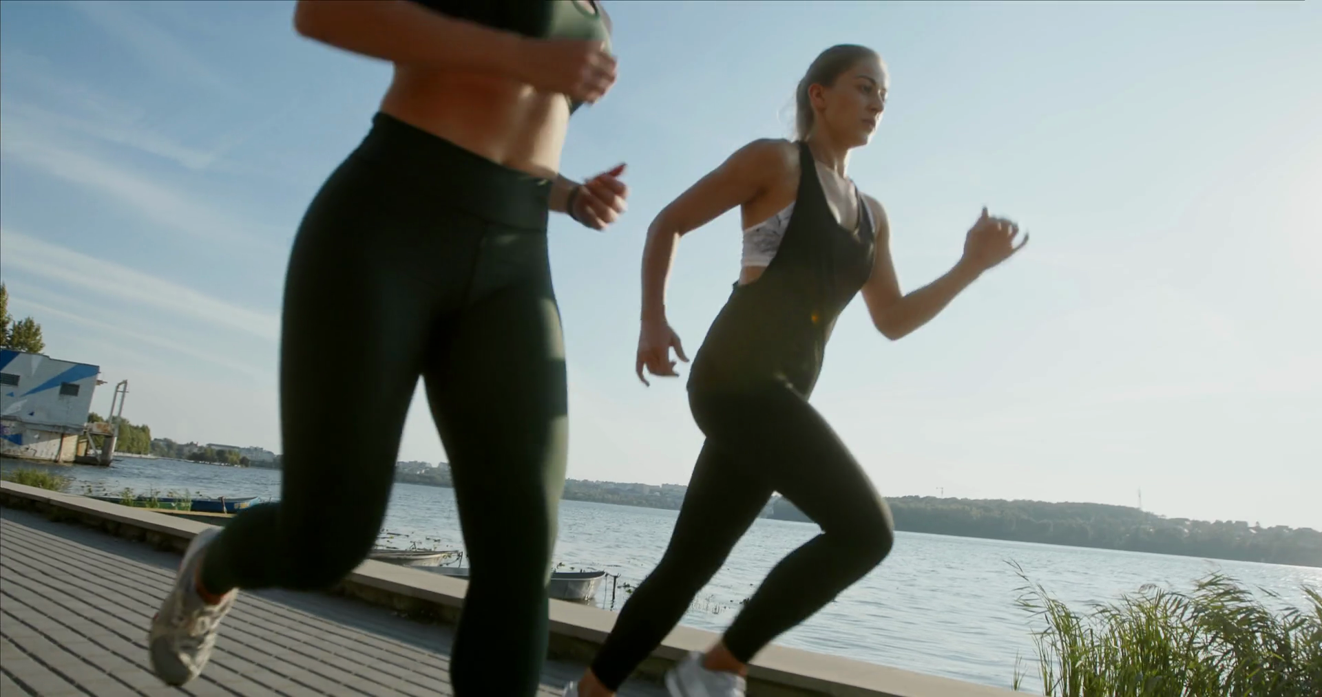 Athletic Women Running On Seafront In Stock Footage SBV-347659517 ...