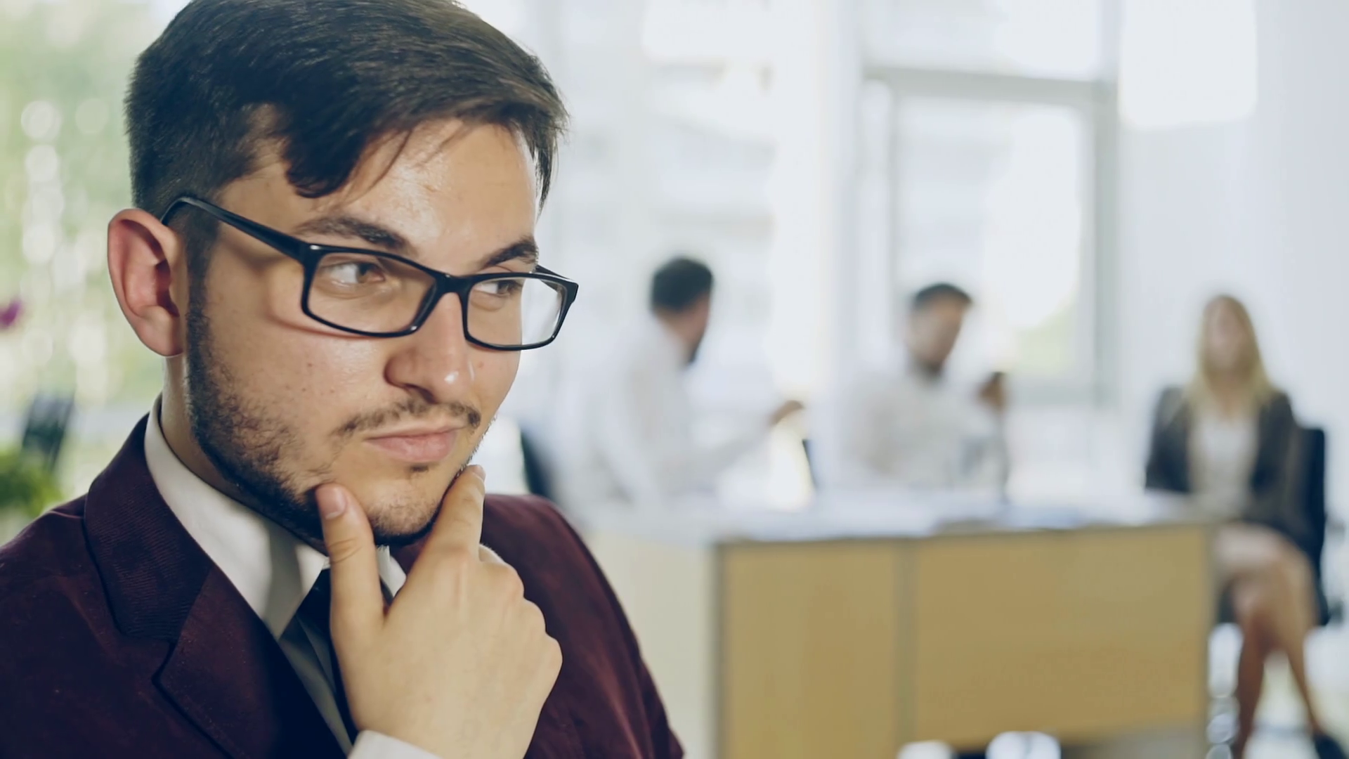 Overconfident Male Worker In Office Stock Footage SBV-347655346 ...