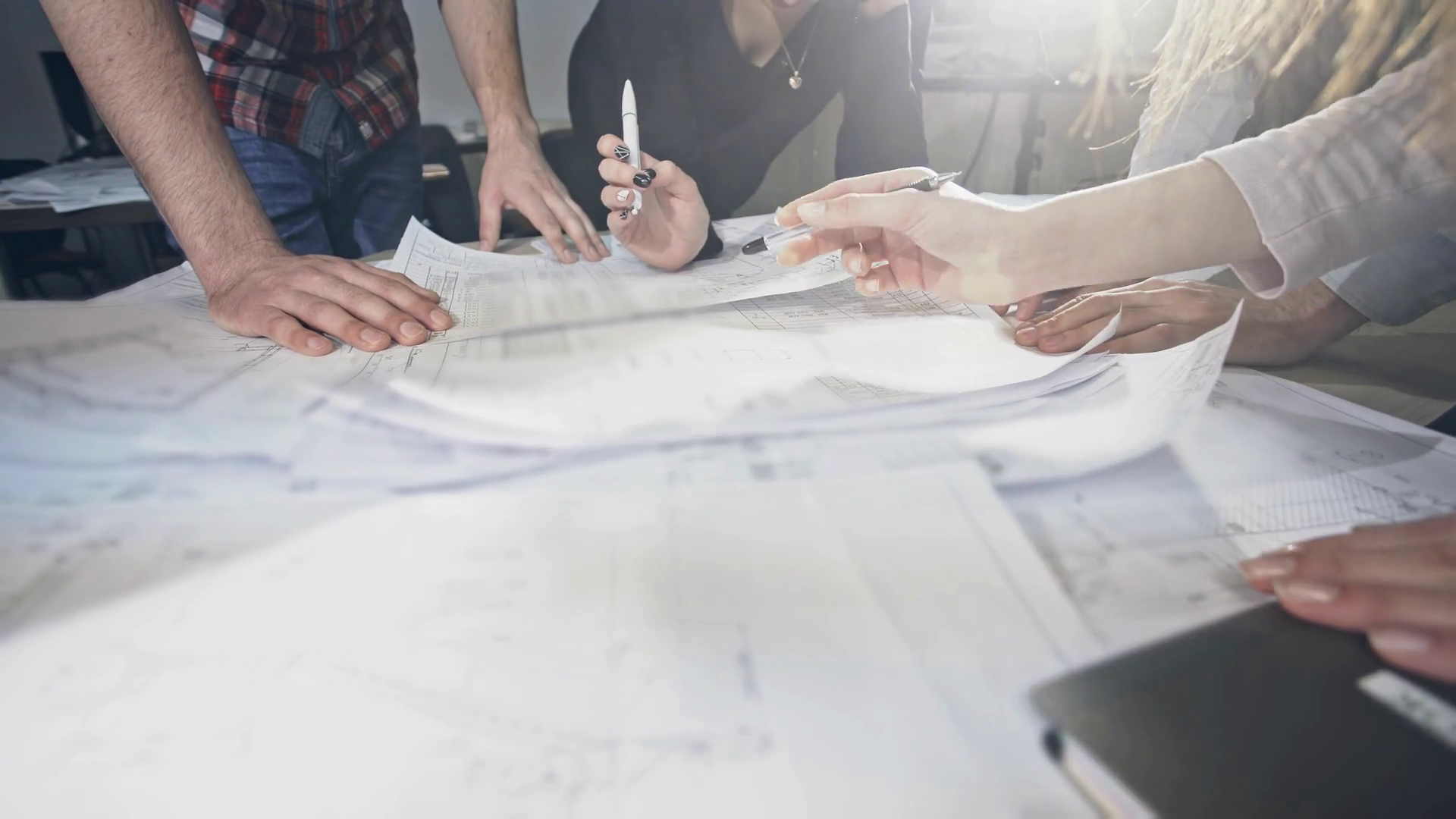 Crop Designers Creating Architectural Plan Stock Footage SBV-347655405 ...