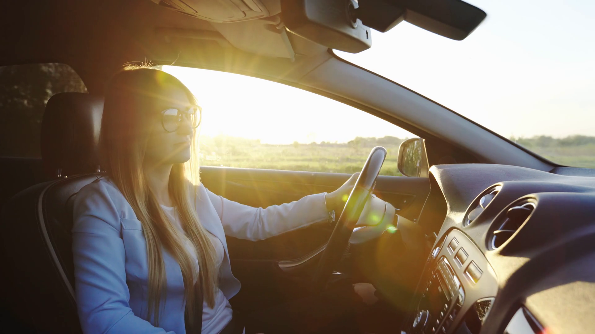 Woman Driving Car On Country Road Viewed Stock Footage SBV-347667166 ...