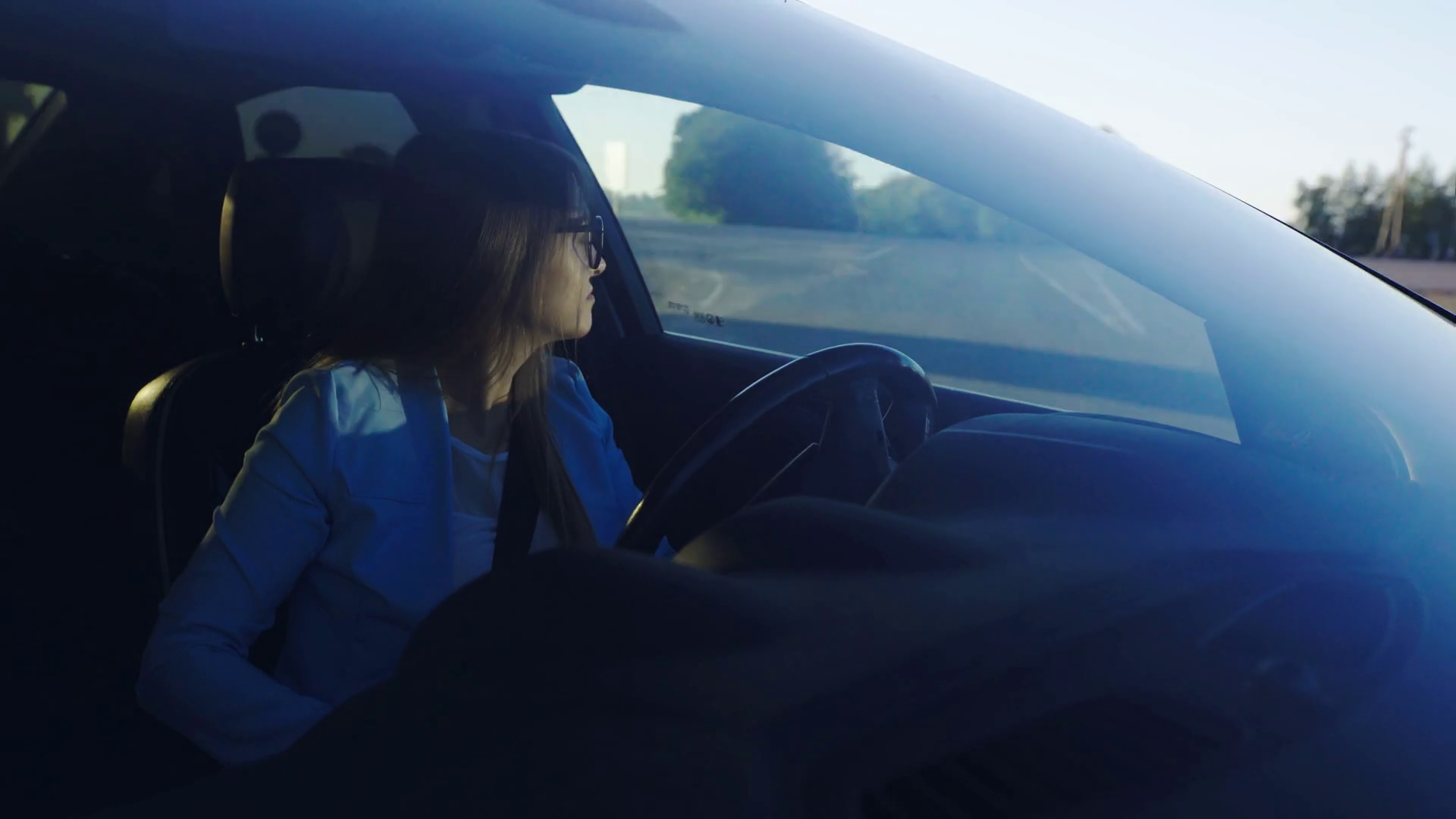 Woman Observing Surroundings Driving Stock Footage SBV-347668076 ...