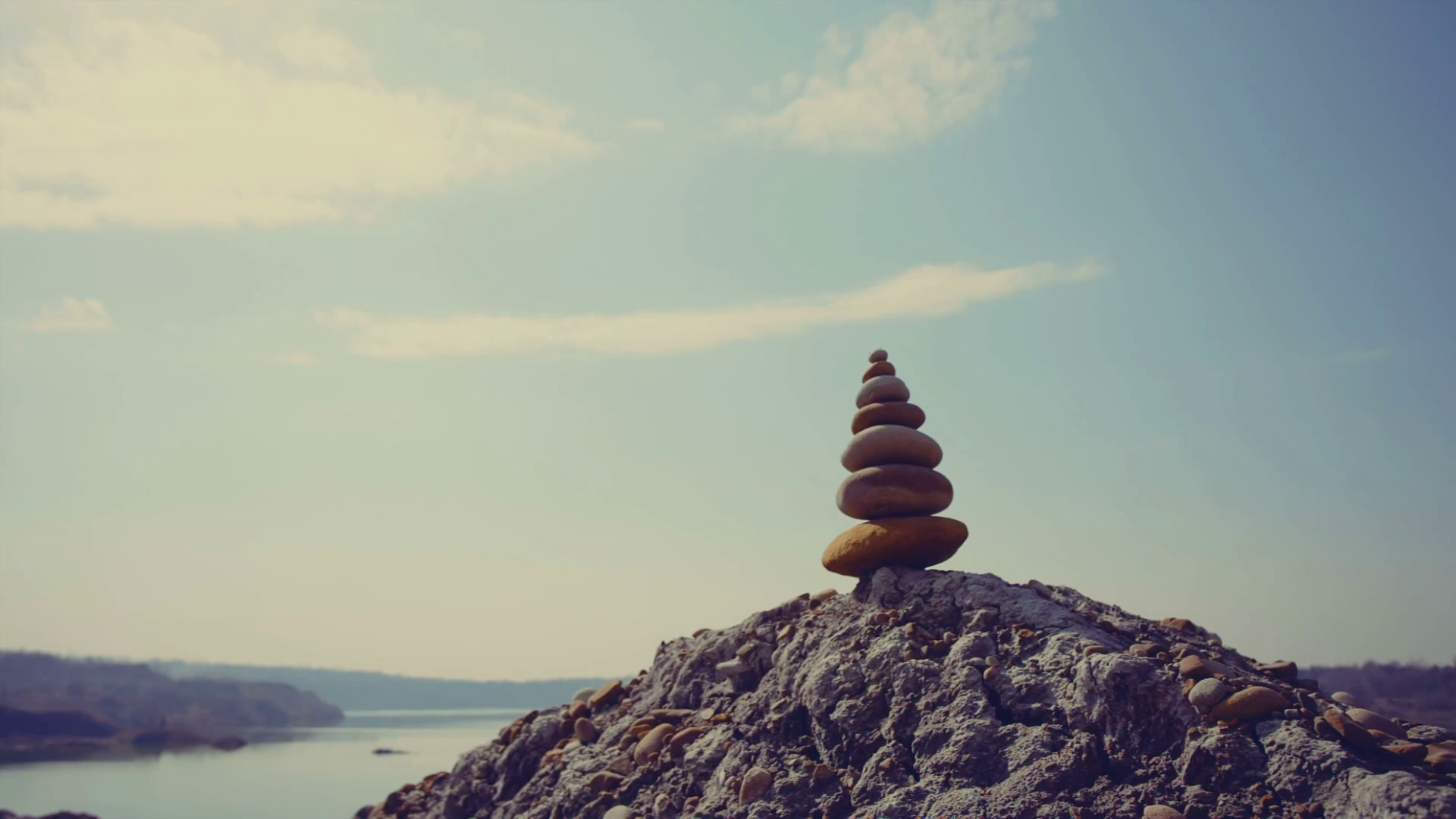 Dolly Motion: Stone Pyramid On Scenic Stock Footage SBV-347653146 ...