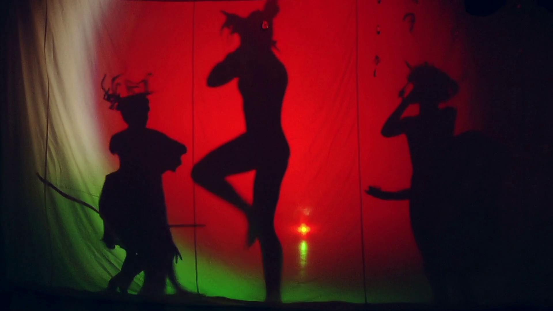 Theatrical Three Girls Dance On Red Stock Footage SBV-347653182 ...