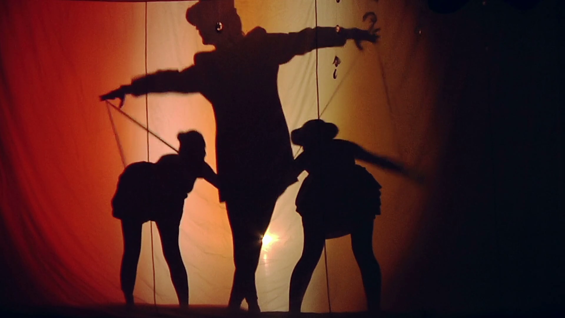 A Man Manipulates Two Women Puppet Over Stock Footage SBV-347656552 ...