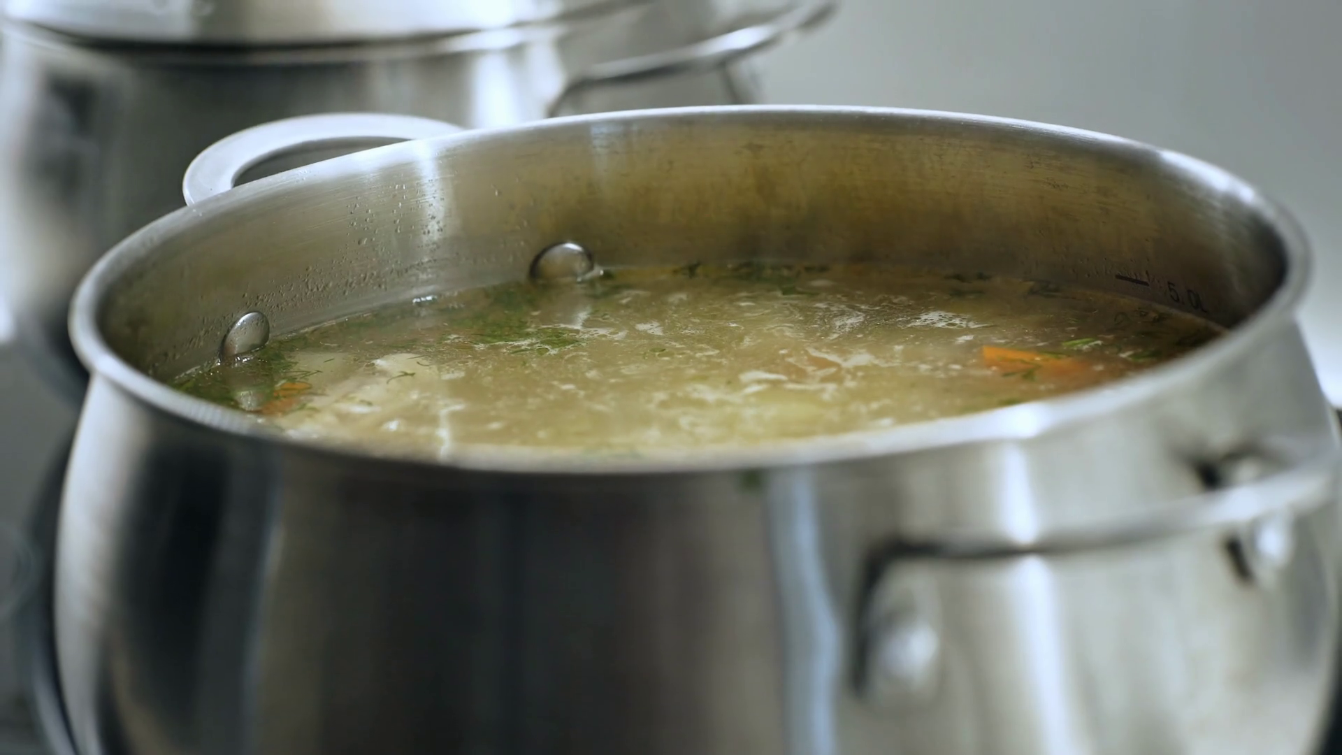 Steam Rising From Heated Pot On Stove Stock Footage SBV-347658909 ...