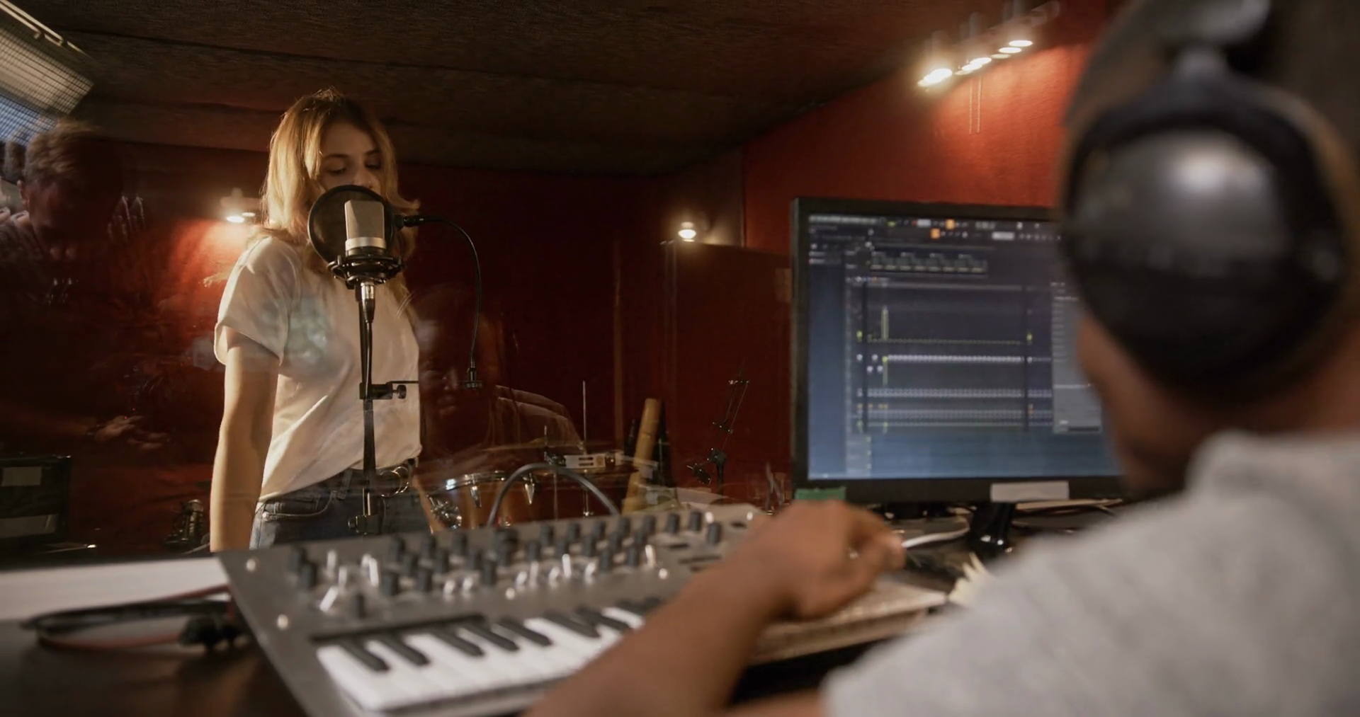 Sound Engineer Singer In Recording Studio Stock Footage SBV-347675531 ...