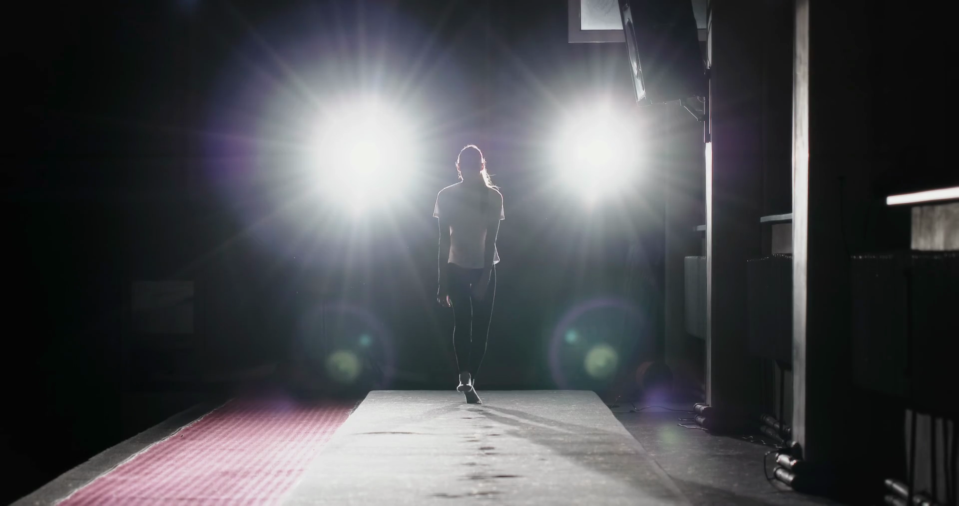 The Girl Gymnast Runs In Straight Line Stock Footage SBV-348510546 ...