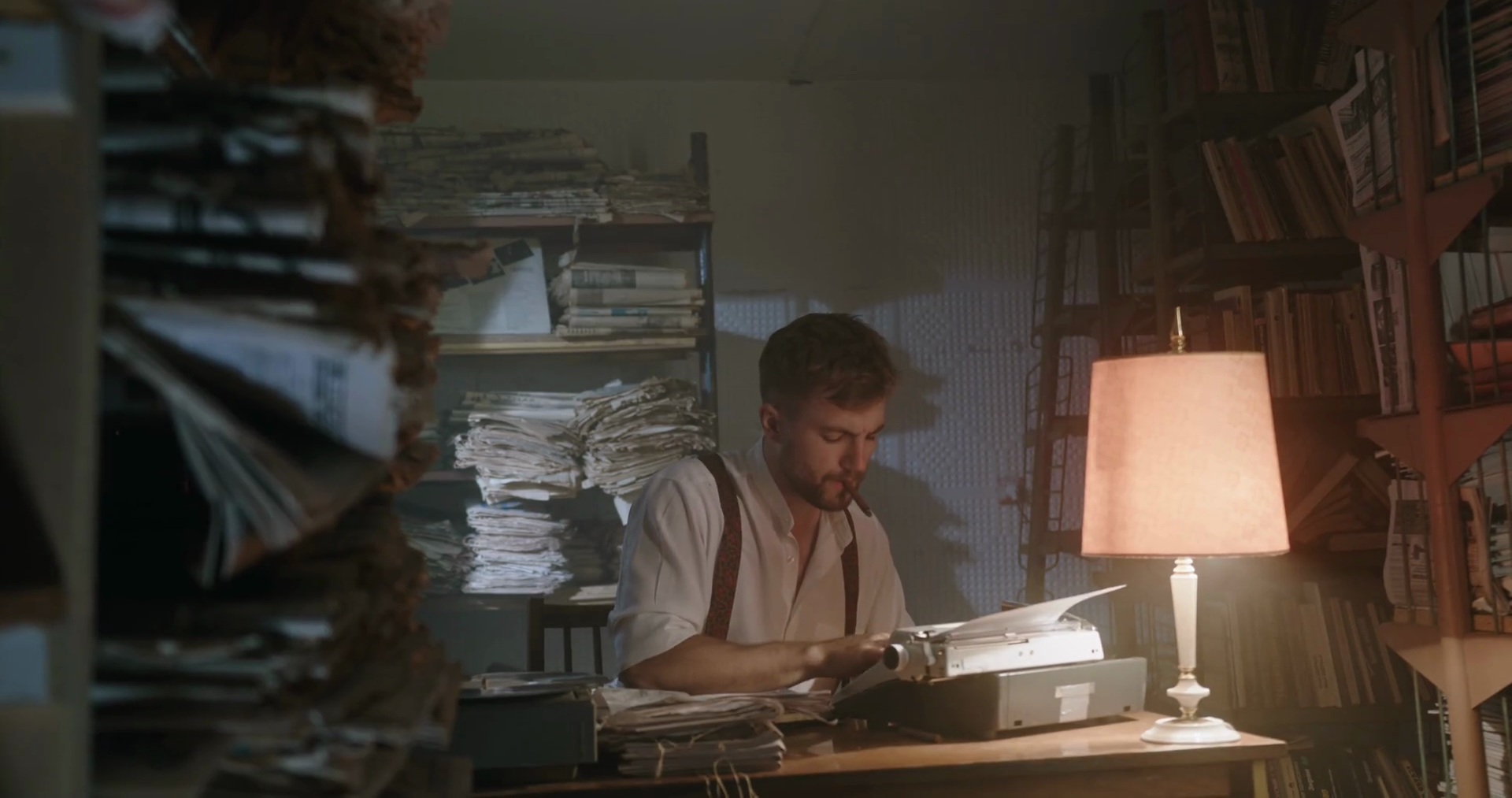 Stressed Writer Smoking Crumpling Paper Stock Footage SBV-348518397 ...